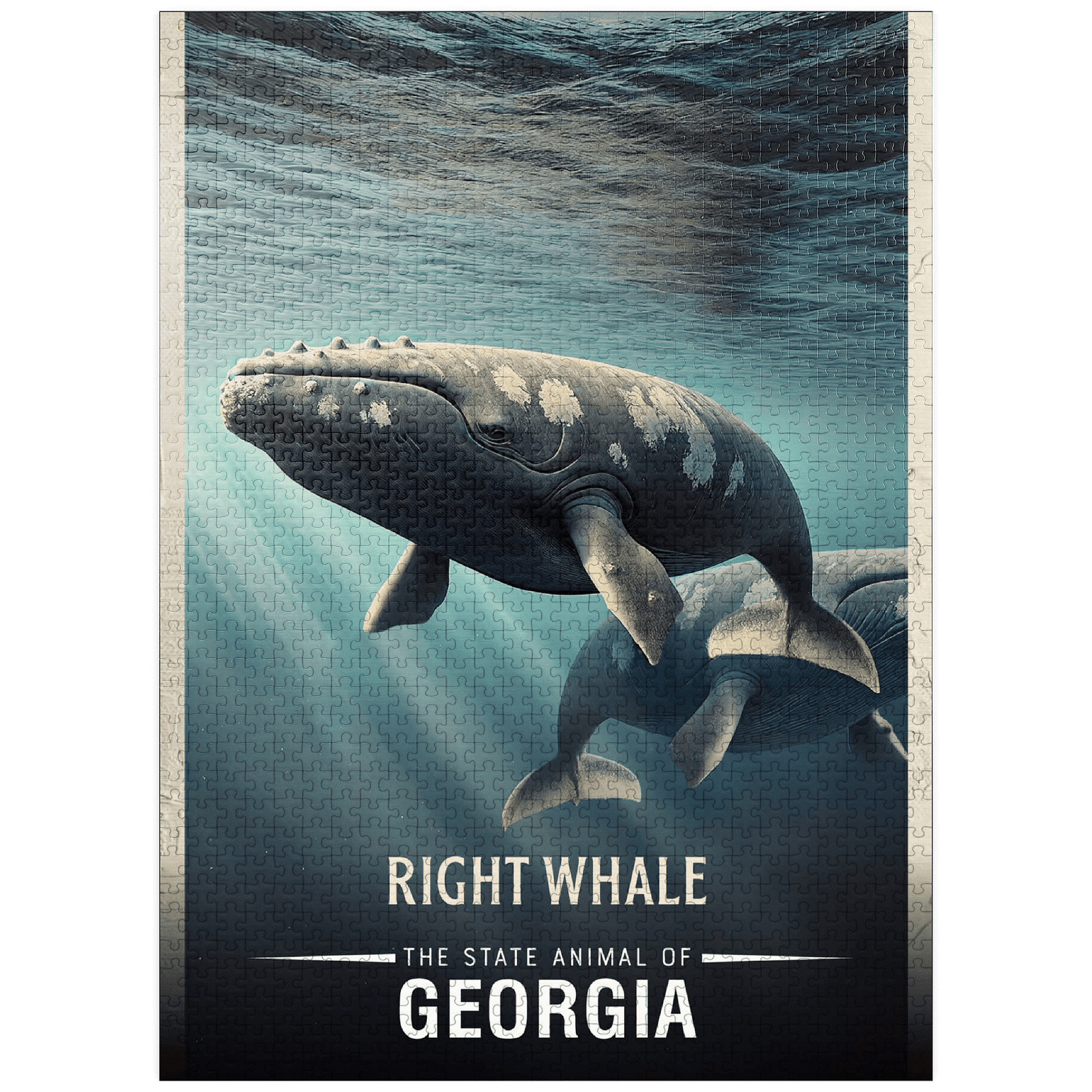 MyPuzzle - Georgia, Right Whale: State Animals Series - Premium 1000 ...
