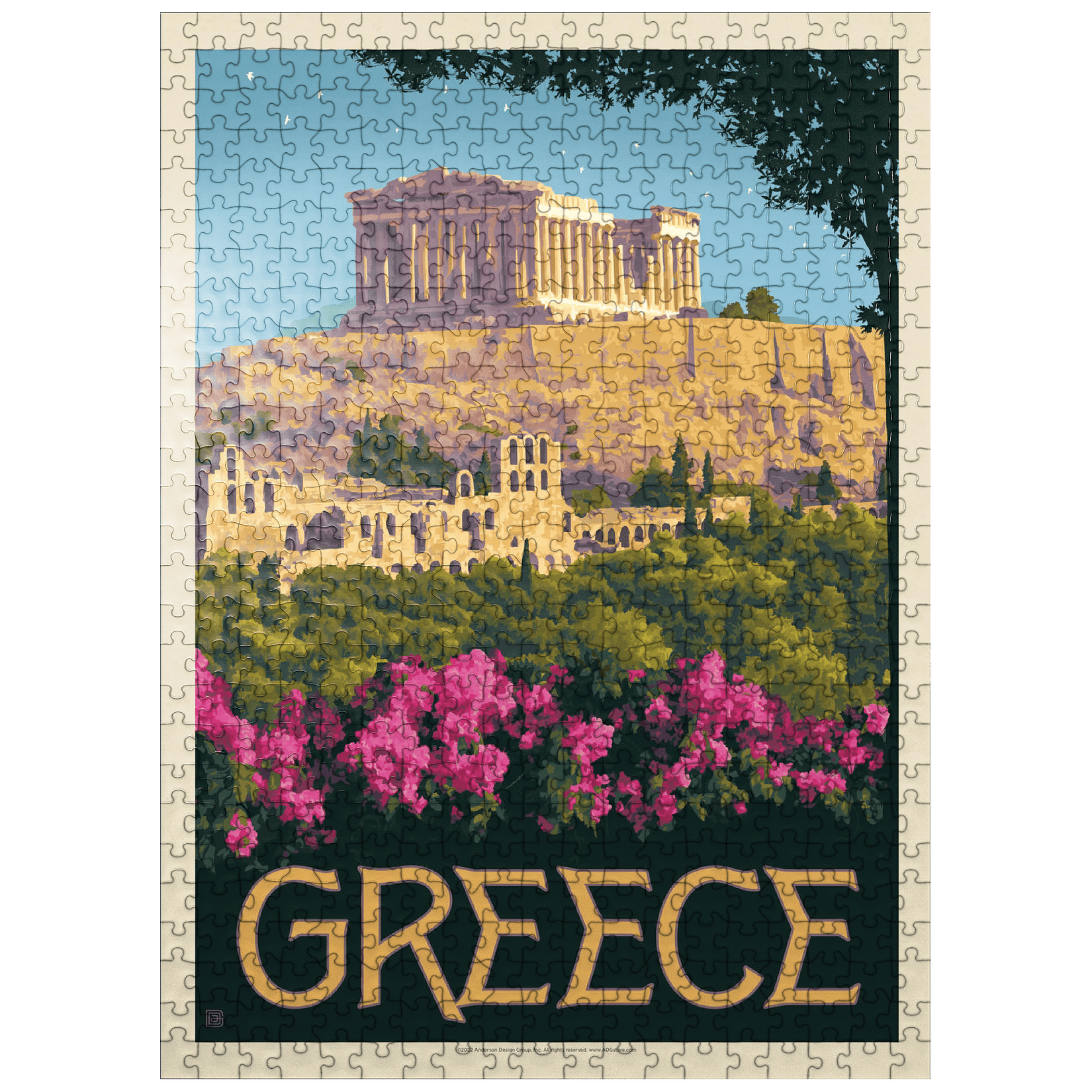 MyPuzzle - Greece: The Parthenon, Vintage Poster - Premium 500 Piece ...