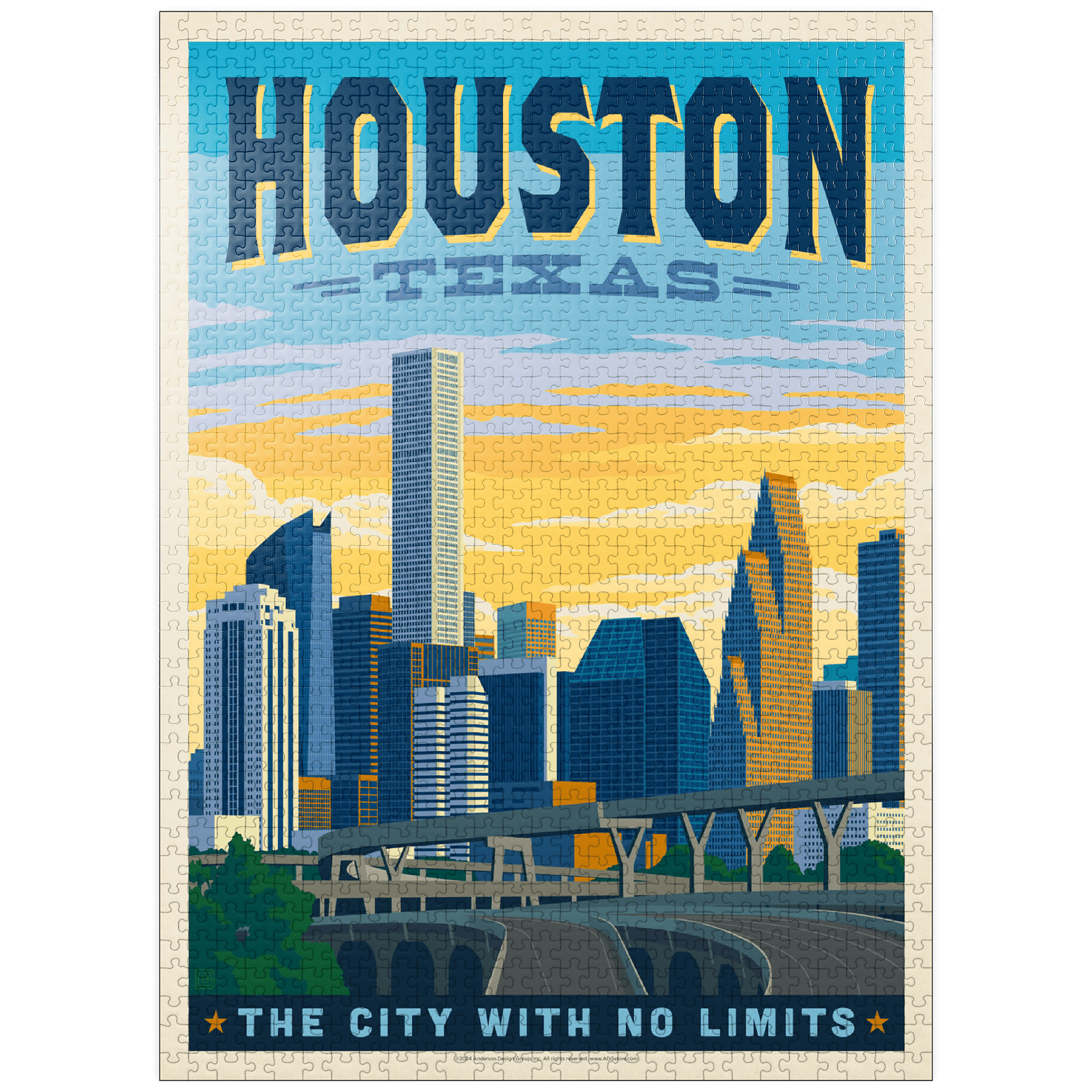 MyPuzzle - Houston, Texas: City With No Limits, Vintage Poster ...