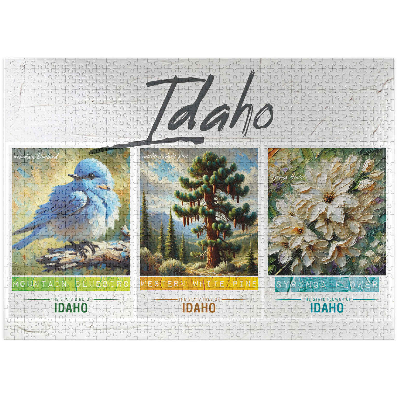 MyPuzzle - Idaho: Bird, Tree, Flower- State Symbols Collage Series ...