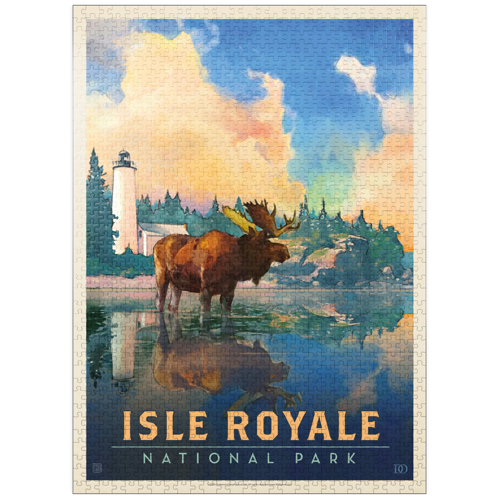 MyPuzzle - Isle Royale National Park: Sunrise, Vintage Poster - Premium ...