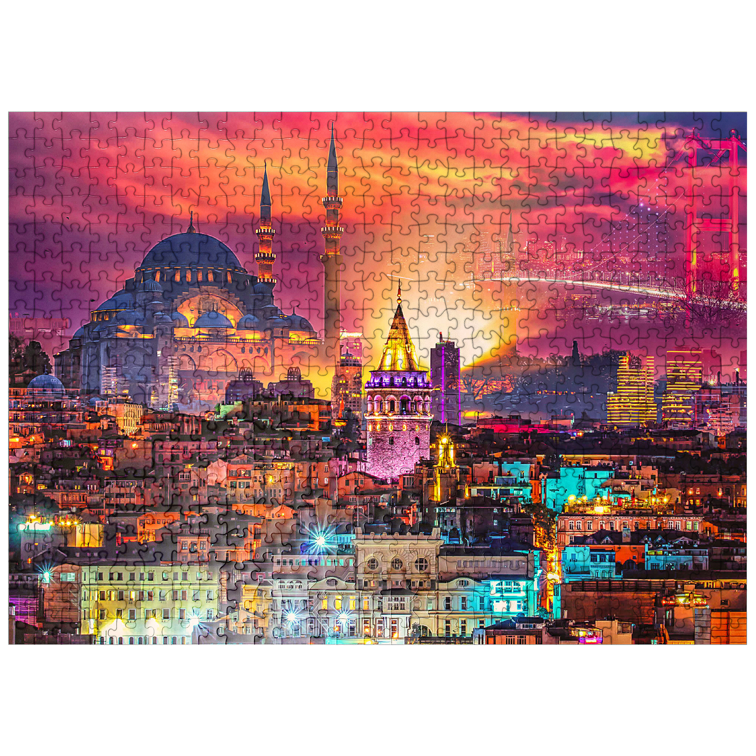 MyPuzzle - Istanbul Skyline, Galata Tower, Suleymaniye Mosque, Turkey ...