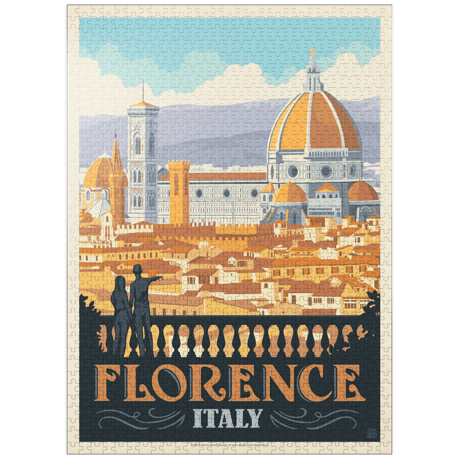 MyPuzzle - Italy: Florence (Cathedral View), Vintage Poster - Premium ...
