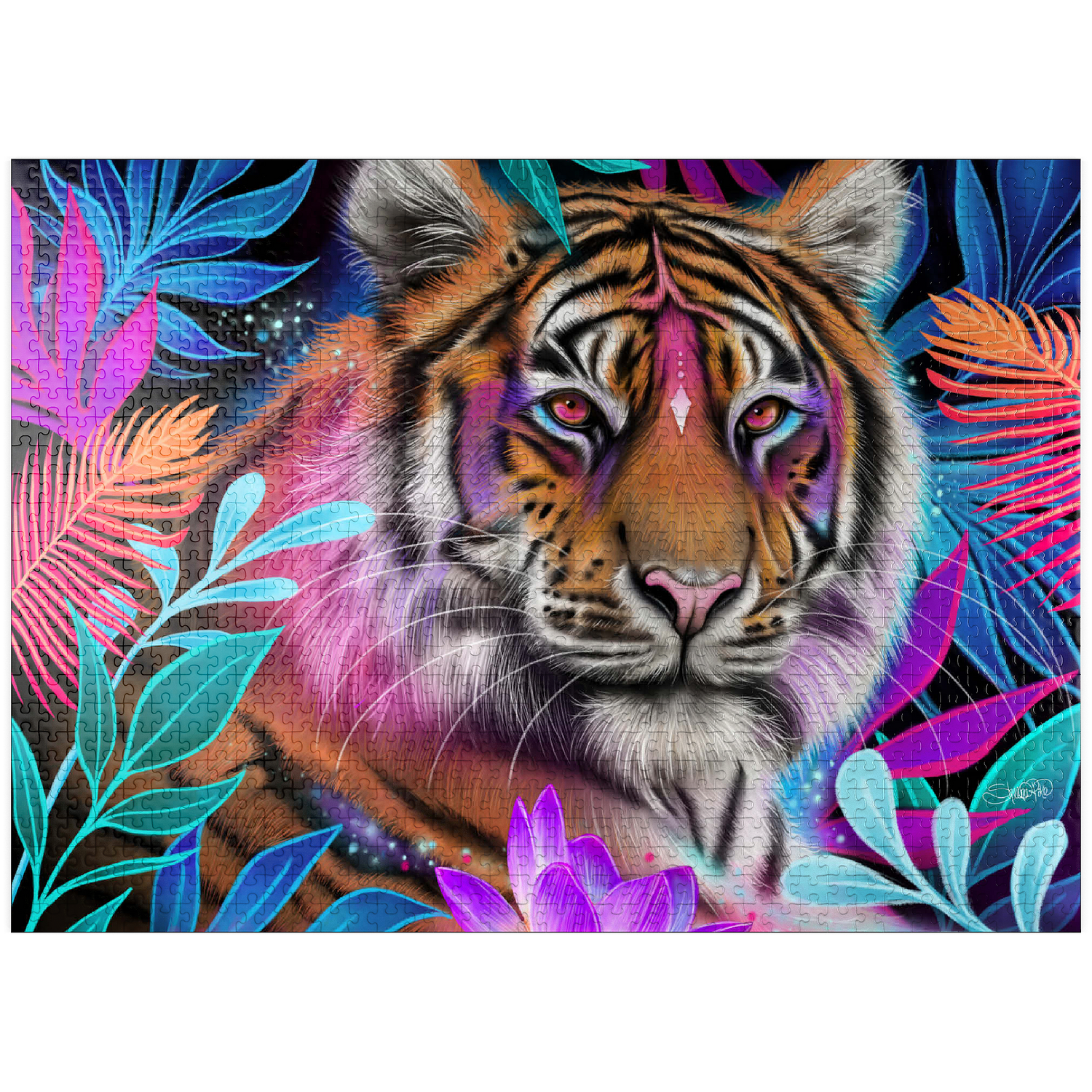MyPuzzle - Lotus Dream Tiger - Sheena Pike - Premium 1000 Piece Jigsaw ...