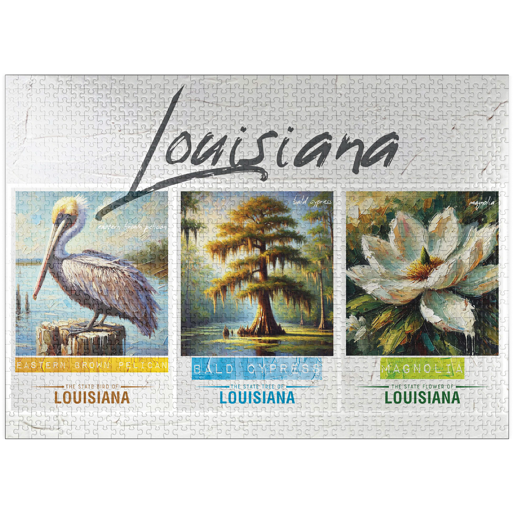 MyPuzzle - Louisiana: Bird, Tree, Flower- State Symbols Collage Series ...