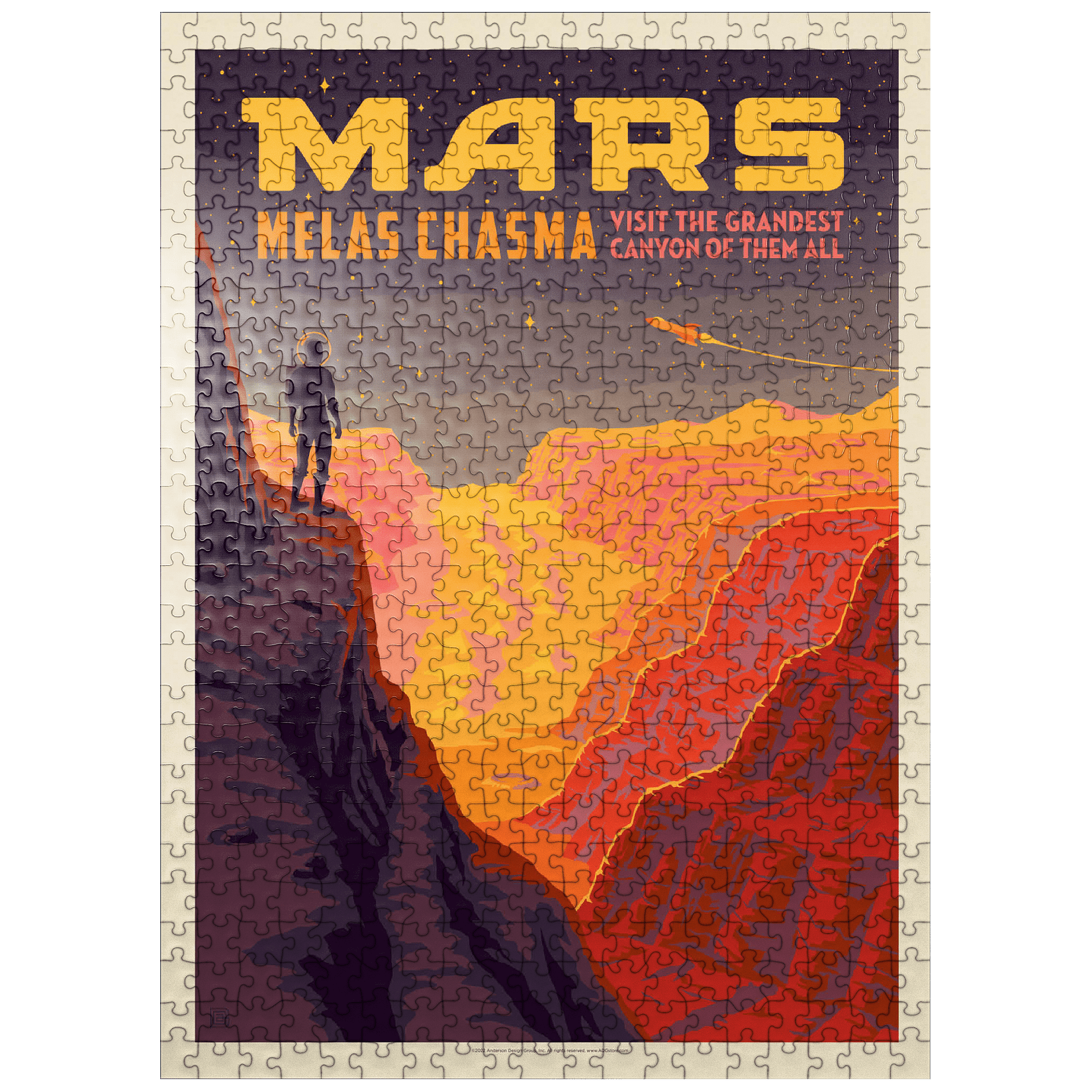 MyPuzzle - Mars: Melas Chasma, Vintage Poster - Premium 500 Piece ...
