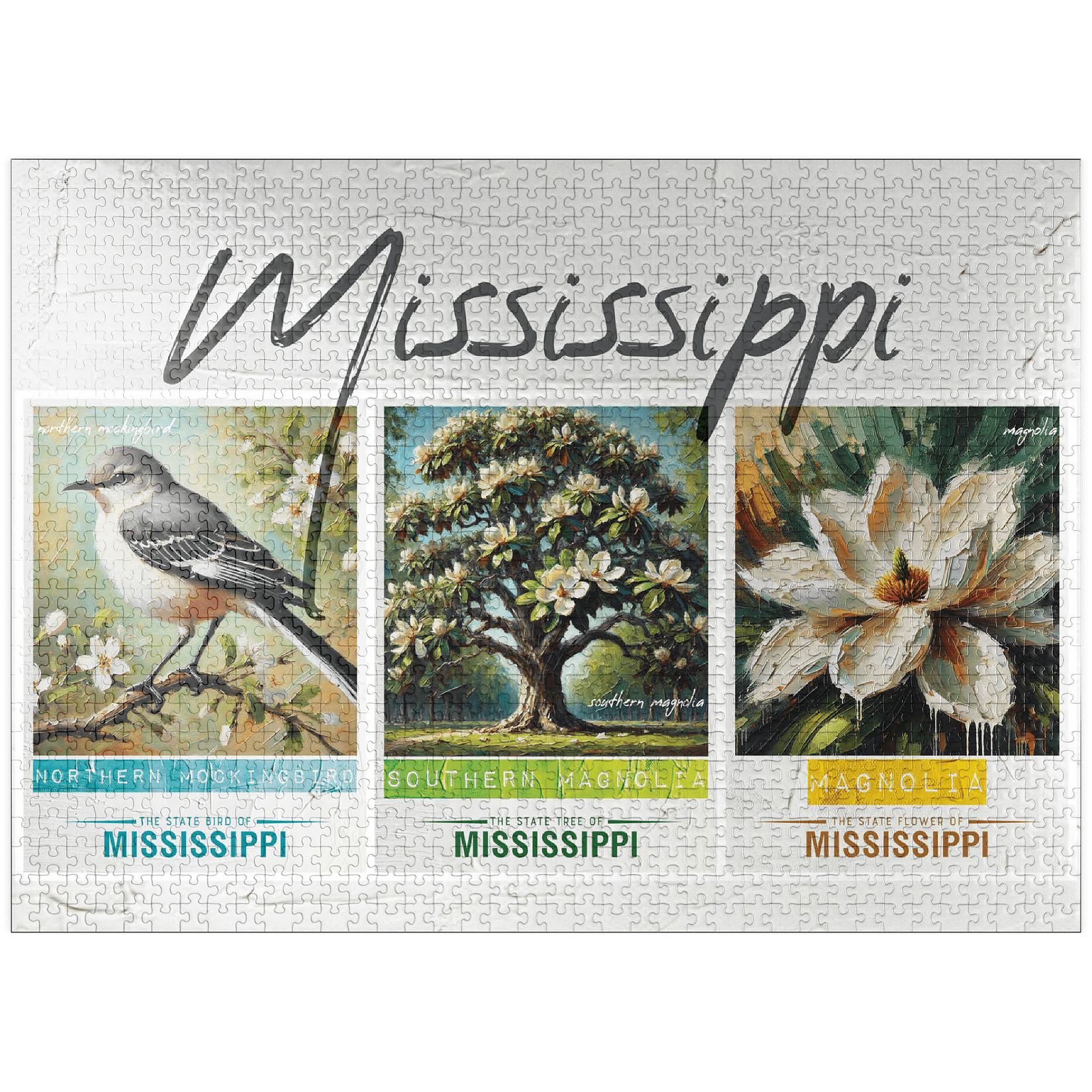 MyPuzzle - Mississippi: Bird, Tree, Flower- State Symbols Collage ...