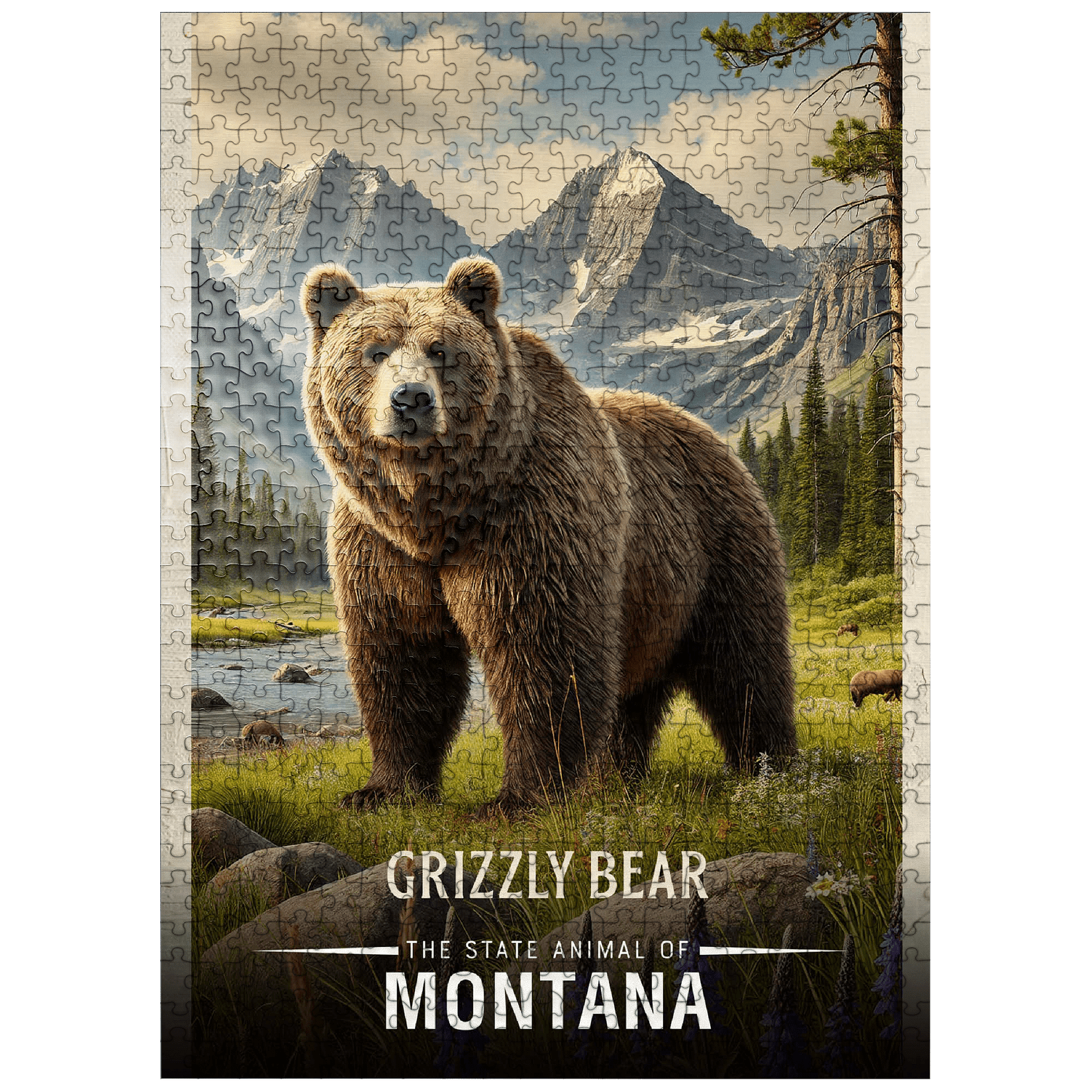 MyPuzzle - Montana, Grizzly Bear: State Animals Series - Premium 500 ...