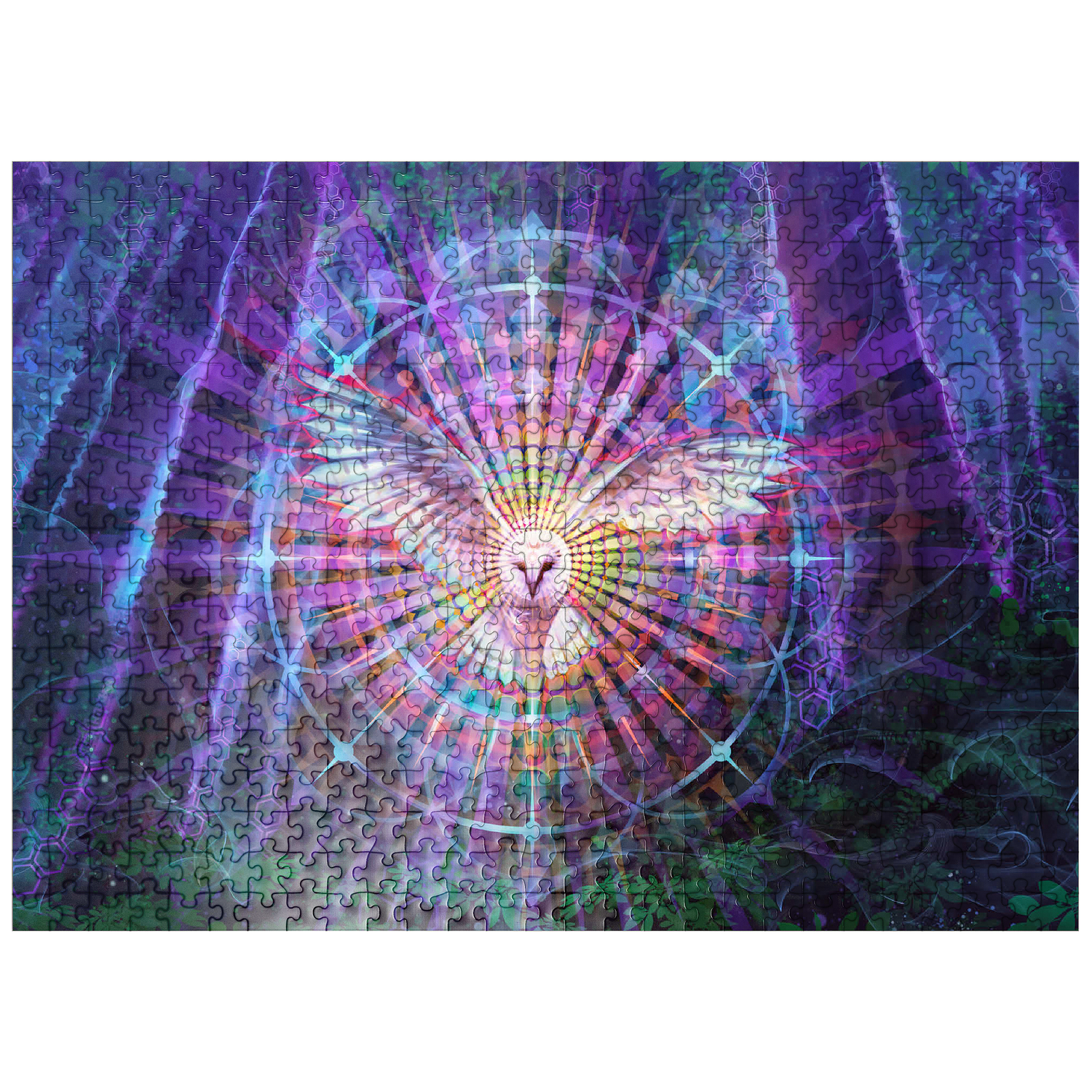 MyPuzzle - Mystical Owl With Geometric Radiance - Premium 500 Piece ...