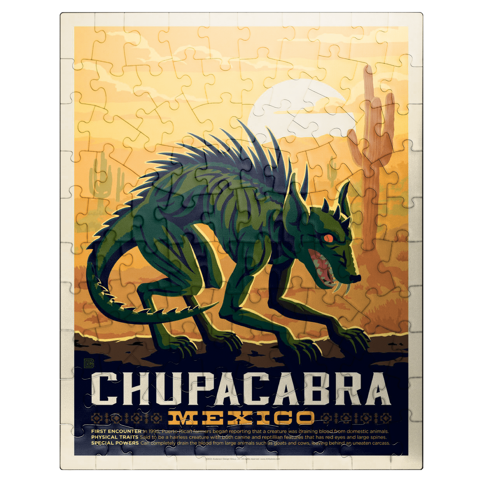 MyPuzzle - Mythical Creatures: Chupacabra, Vintage Poster - Premium 100 ...