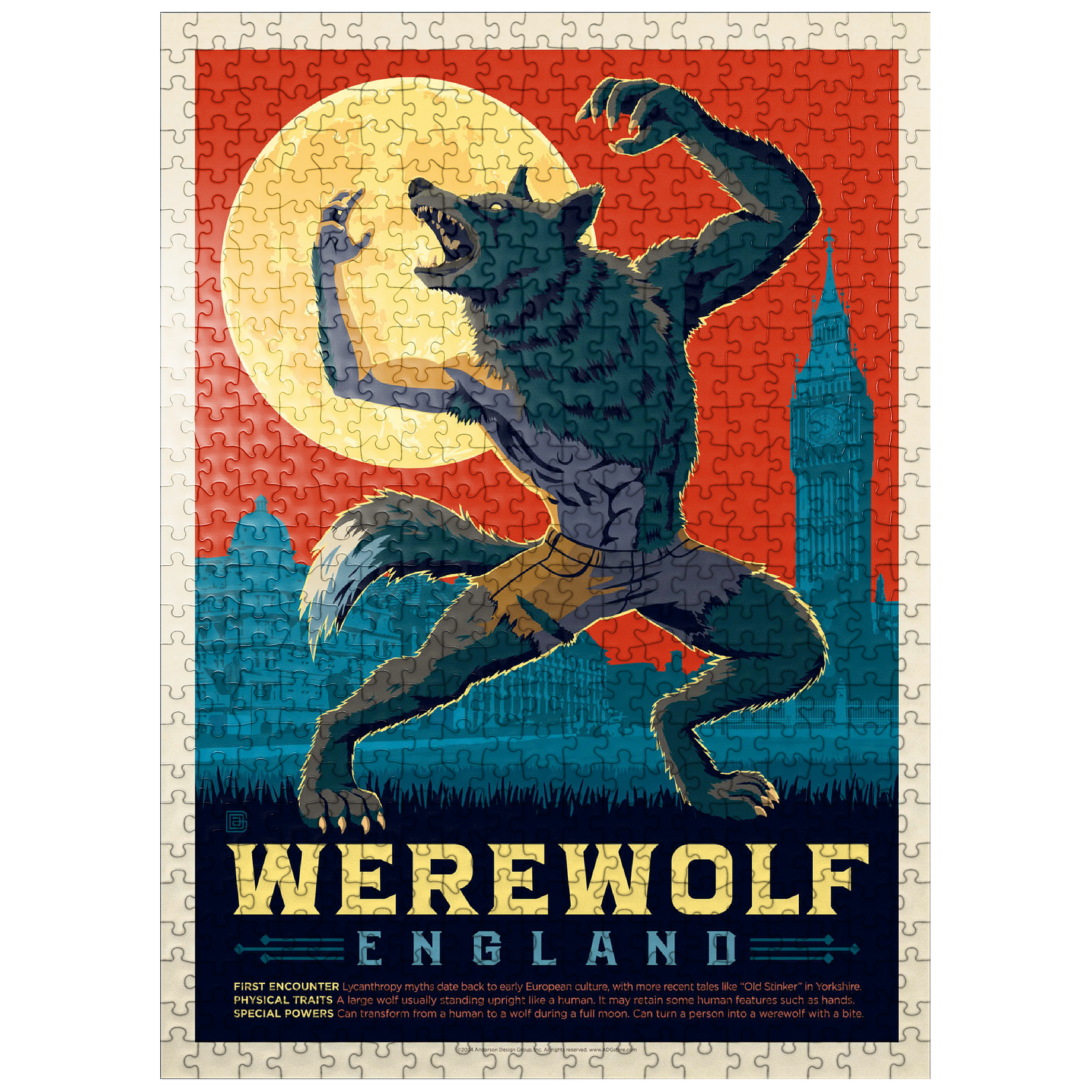 MyPuzzle - Mythical Creatures: Werewolf (England), Vintage Poster ...