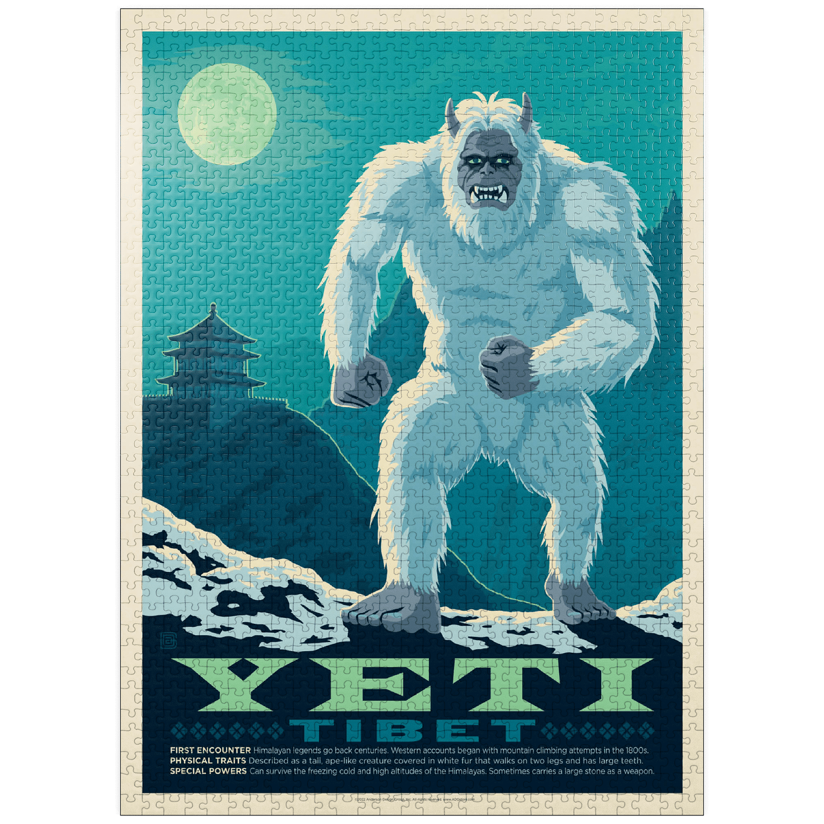 MyPuzzle - Mythical Creatures: Yeti, Vintage Poster - Premium 1000 ...