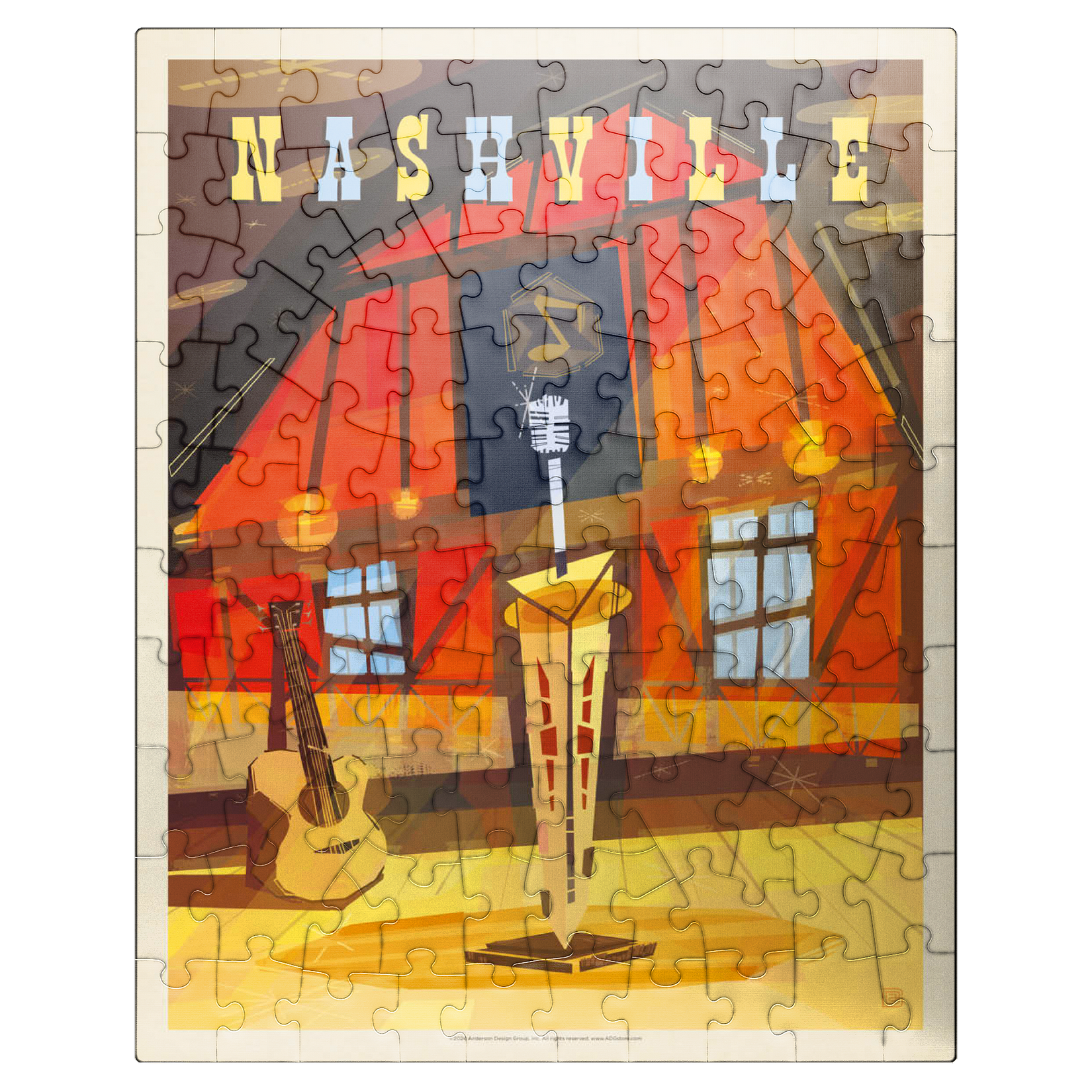 MyPuzzle - Nashville, TN: Grand Ole Opry (Mod Design), Vintage Poster ...