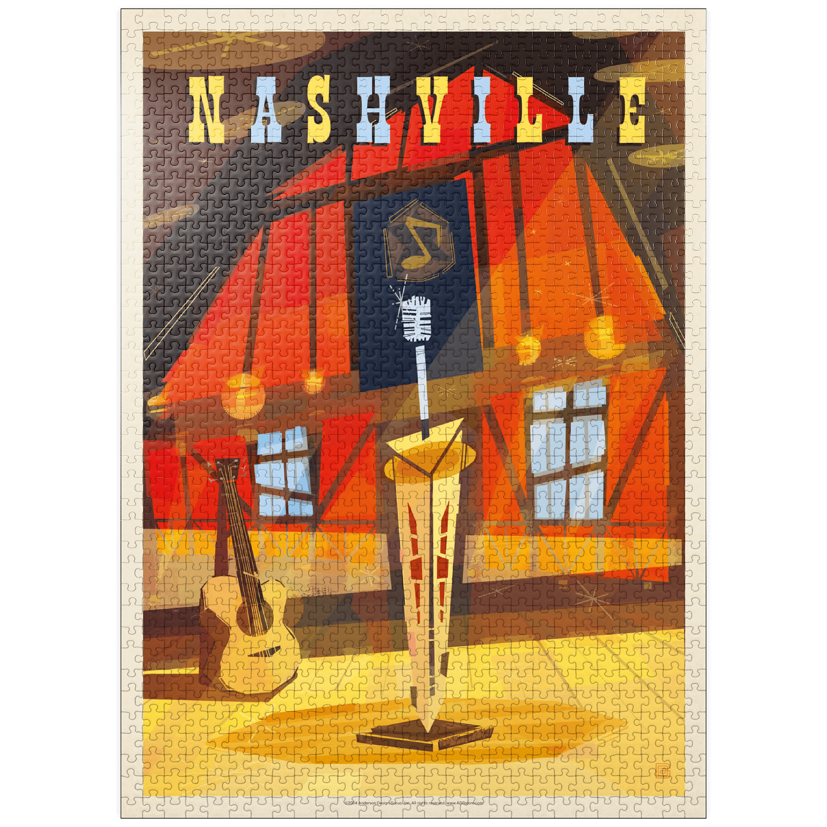MyPuzzle - Nashville, TN: Grand Ole Opry (Mod Design), Vintage Poster ...