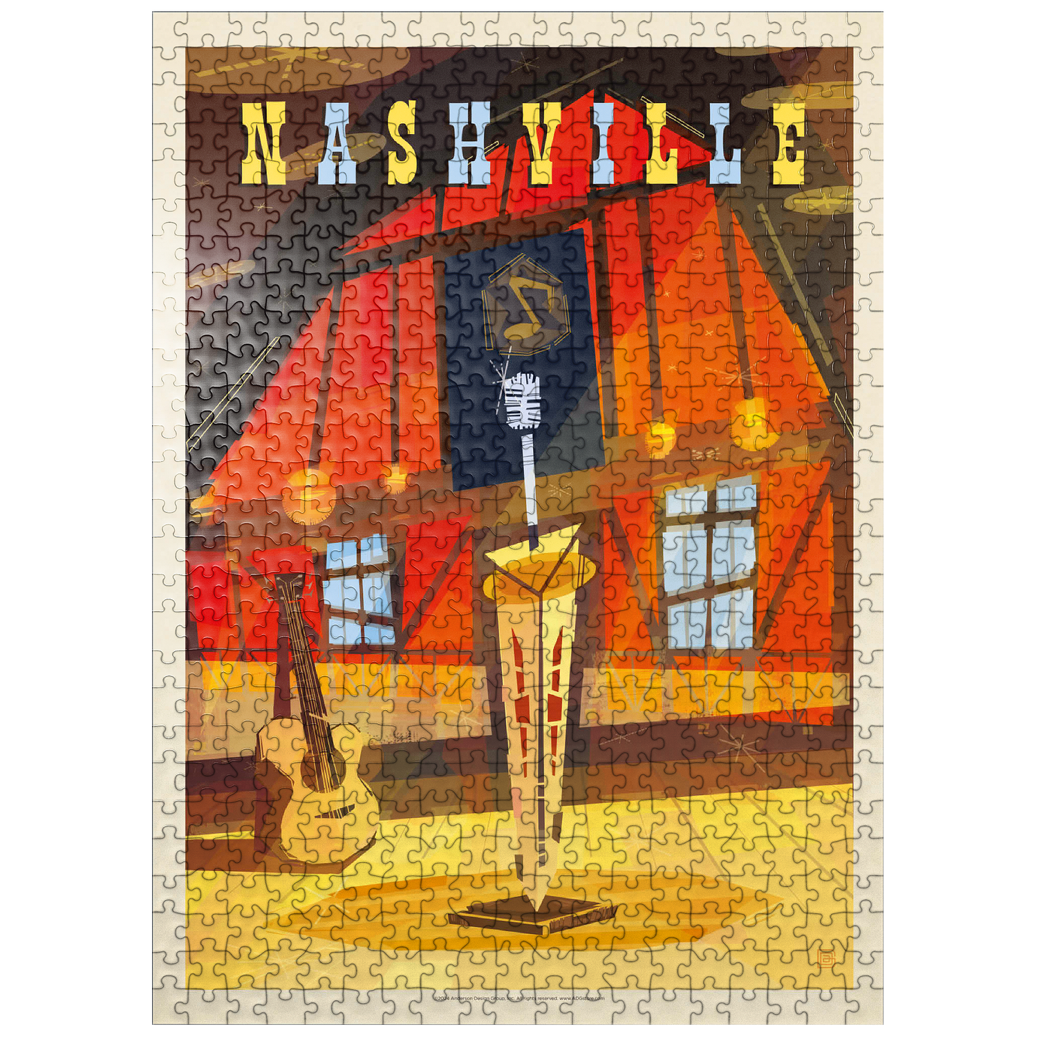 MyPuzzle - Nashville, TN: Grand Ole Opry (Mod Design), Vintage Poster ...