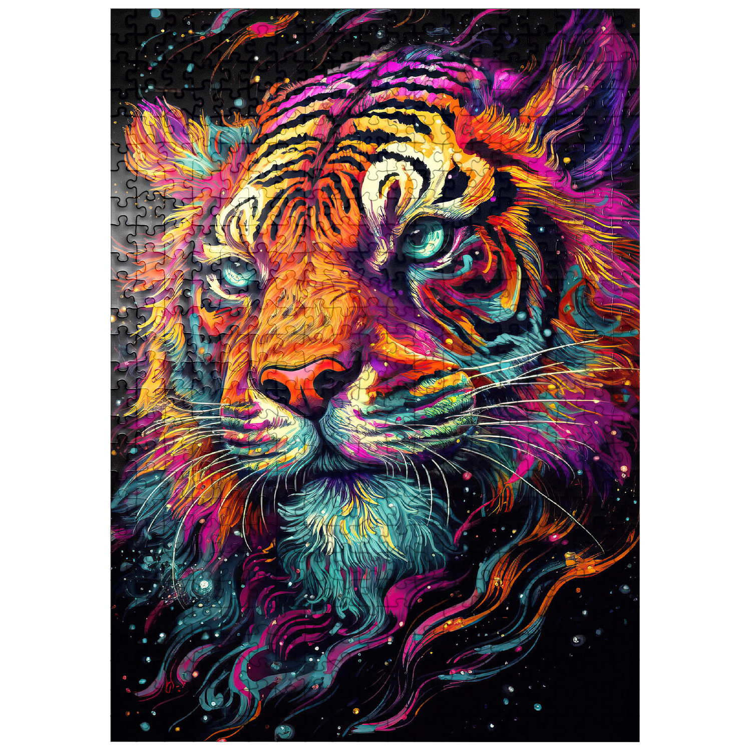 MyPuzzle - Neon Tiger - Premium 500 Piece Jigsaw Puzzle for Adults ...