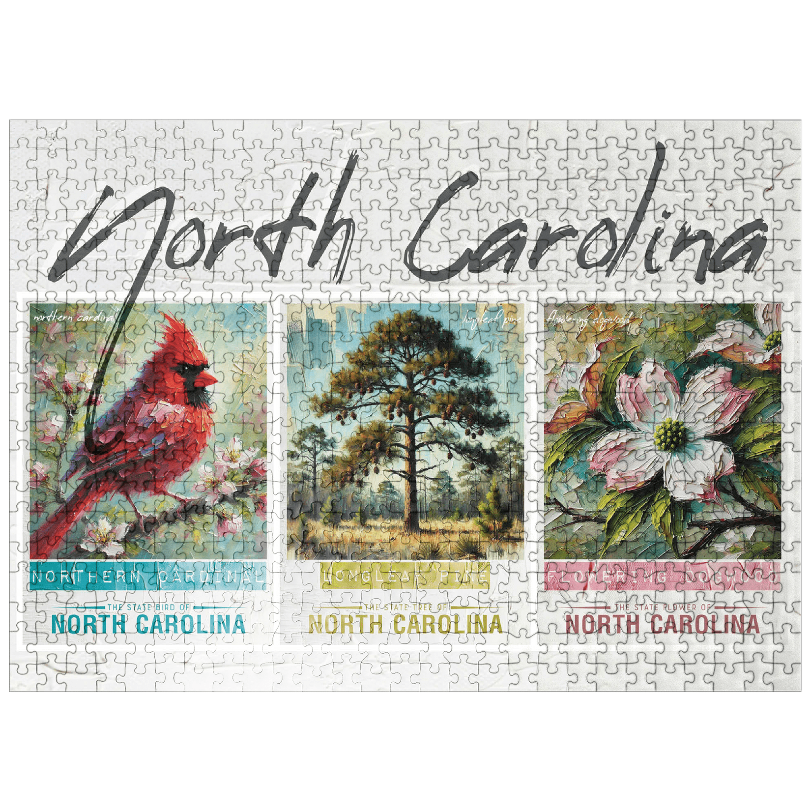 MyPuzzle - North Carolina: Bird, Tree, Flower- State Symbols Collage ...