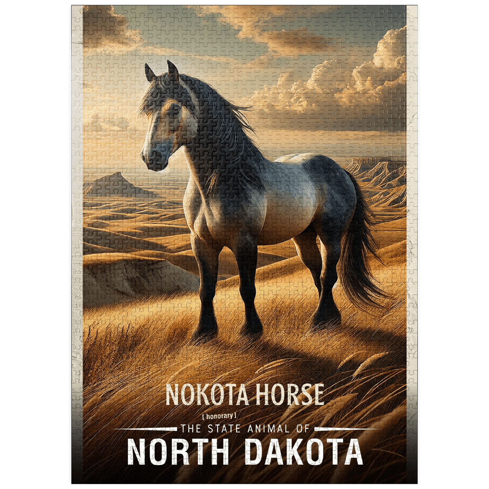 MyPuzzle - North Dakota, Nokota Horse: State Animals Series - Premium ...