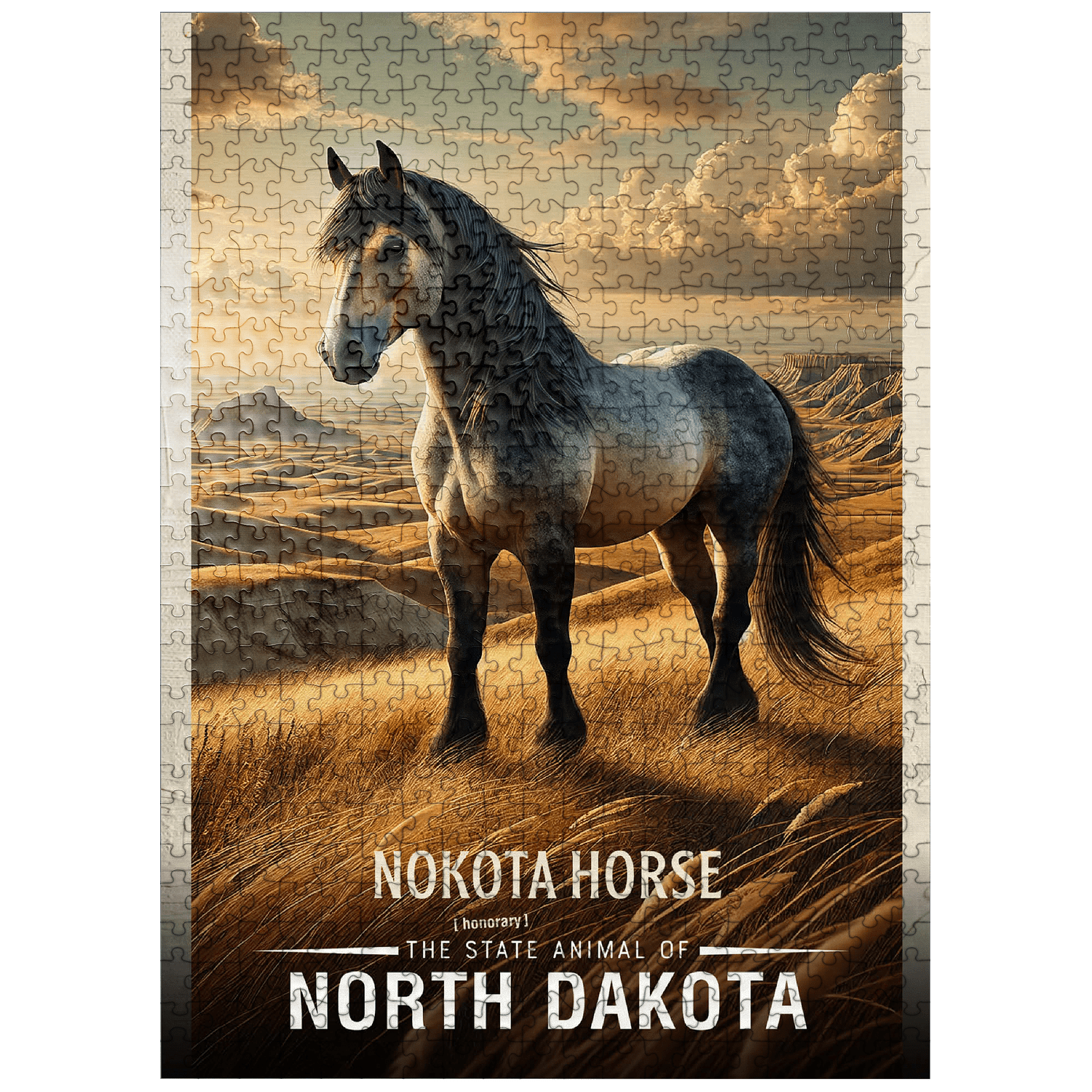 MyPuzzle - North Dakota, Nokota Horse: State Animals Series - Premium ...