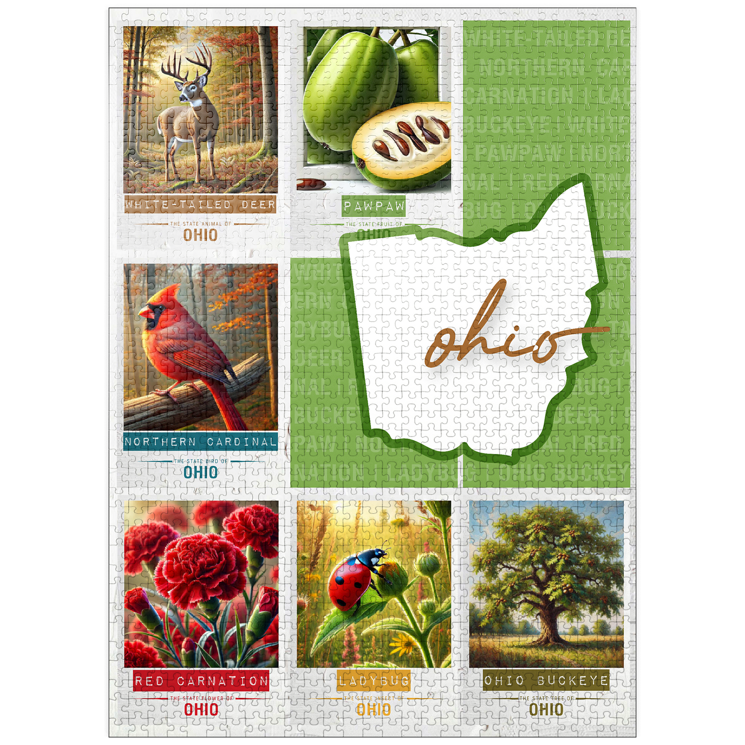 MyPuzzle - Ohio: State Symbols Poster - Premium 1000 Piece Jigsaw ...