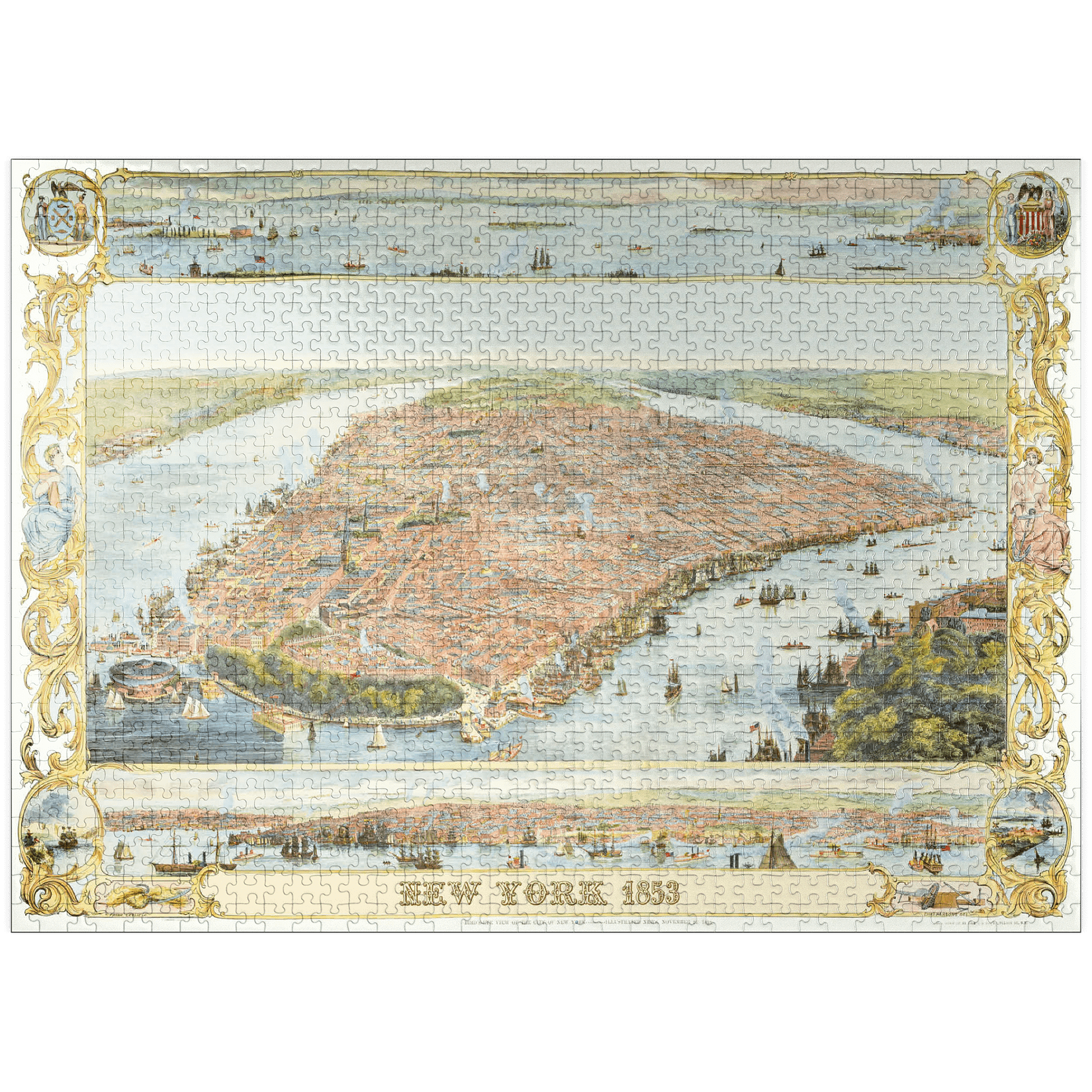 MyPuzzle - Piatnik: City Map Of New York, 1853 - Premium 1000 Piece ...