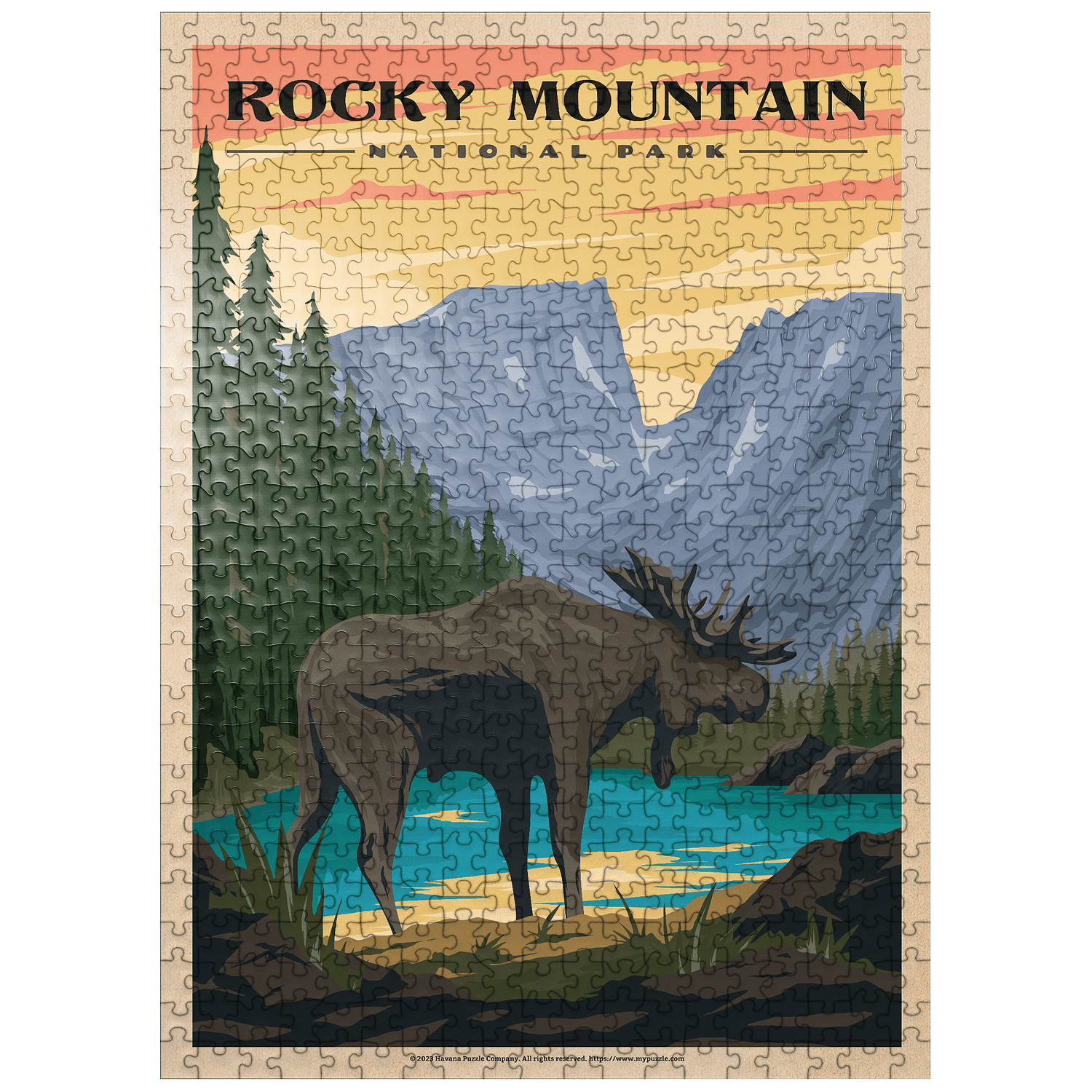 MyPuzzle - Rocky Mountain National Park - Moose In The Rocky Sunrise ...