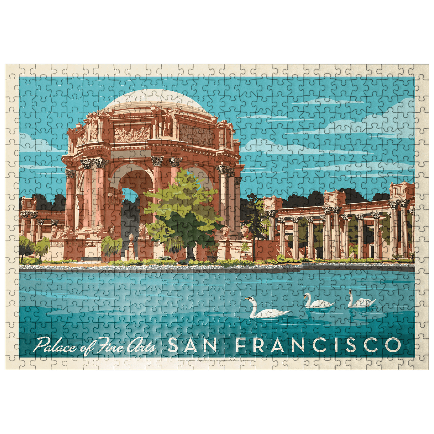 MyPuzzle - San Francisco: Palace Of Fine Arts, Vintage Poster - Premium ...