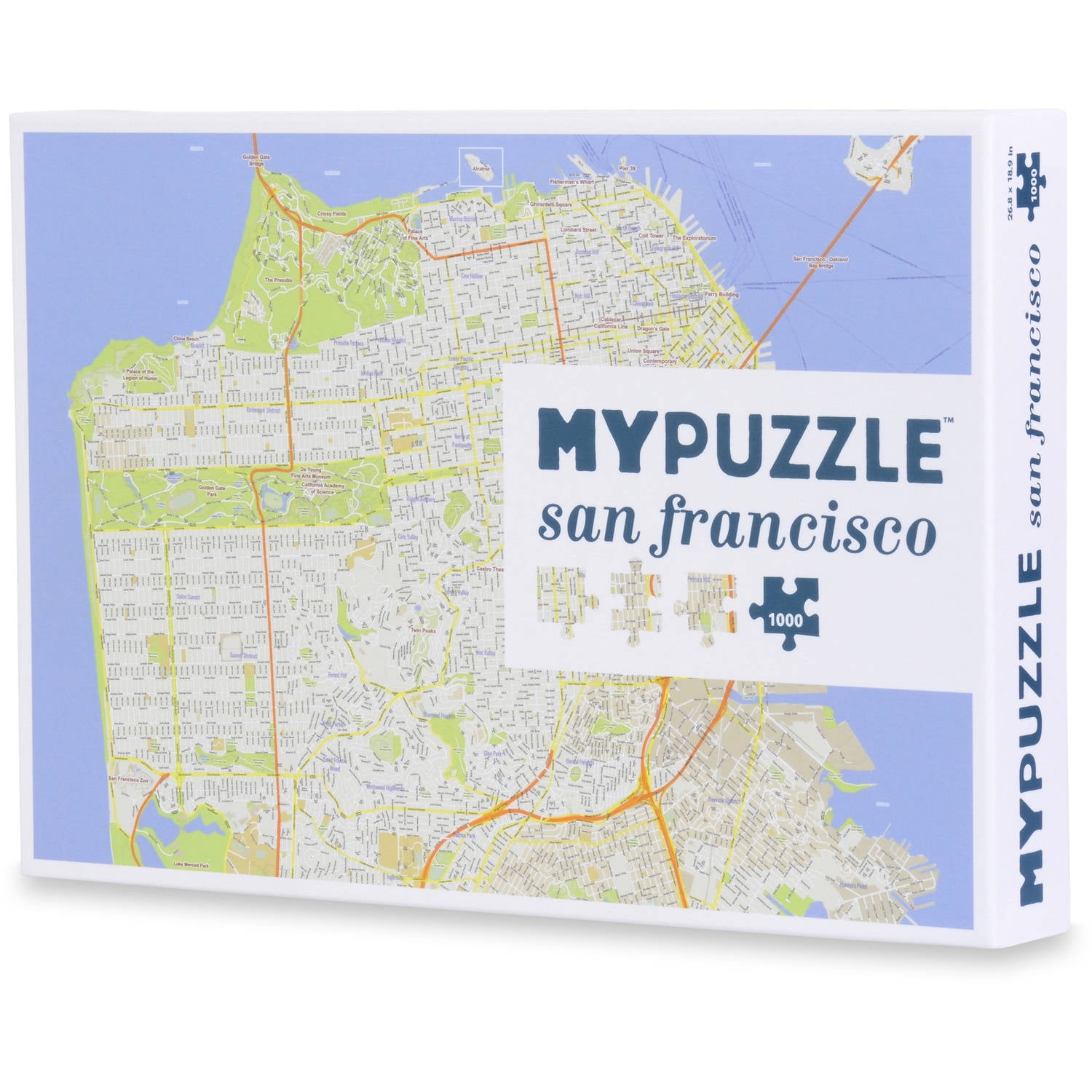 MyPuzzle San Francisco City Map Puzzle 1000 Pieces with Poster for Ages ...