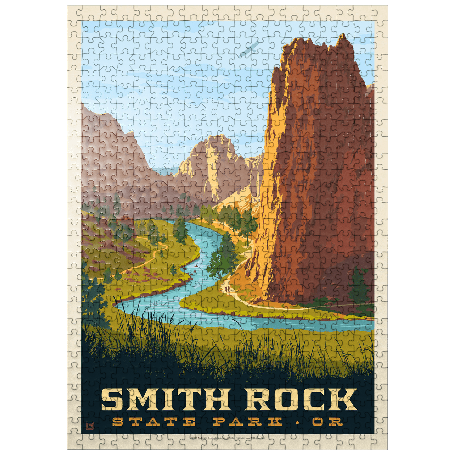 MyPuzzle - Smith Rock State Park, Oregon, Vintage Poster - Premium 500 ...