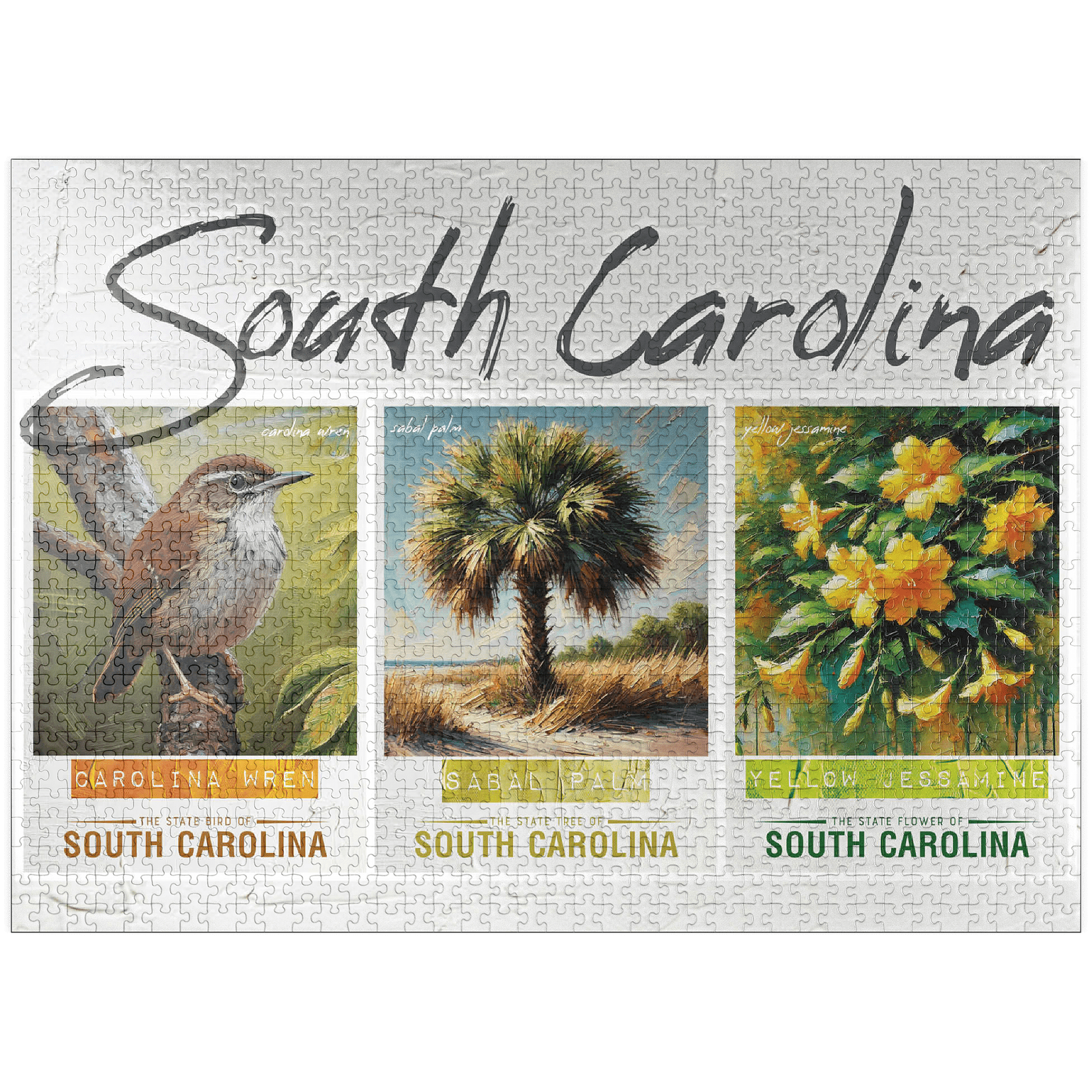MyPuzzle - South Carolina: Bird, Tree, Flower- State Symbols Collage ...