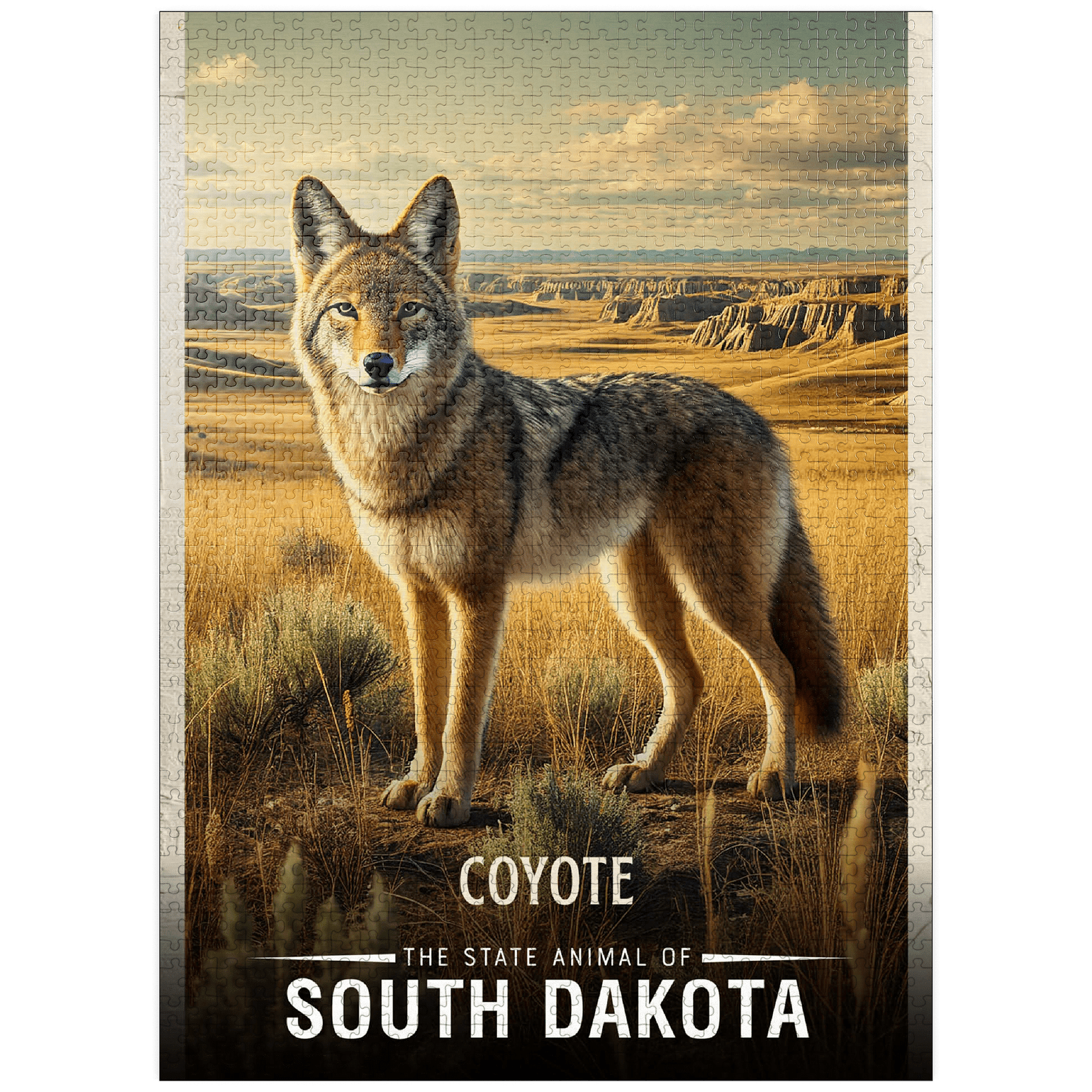 MyPuzzle - South Dakota, Coyote: State Animals Series - Premium 1000 ...