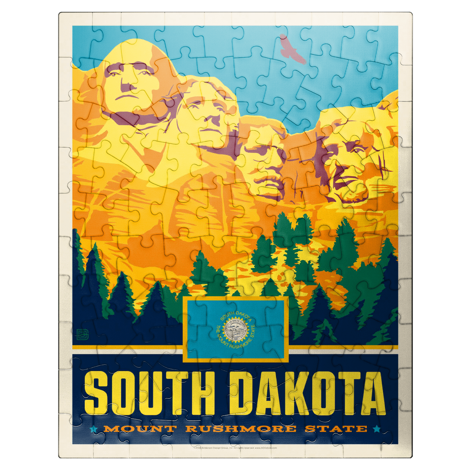 MyPuzzle - South Dakota: Mount Rushmore State - Premium 100 Piece ...