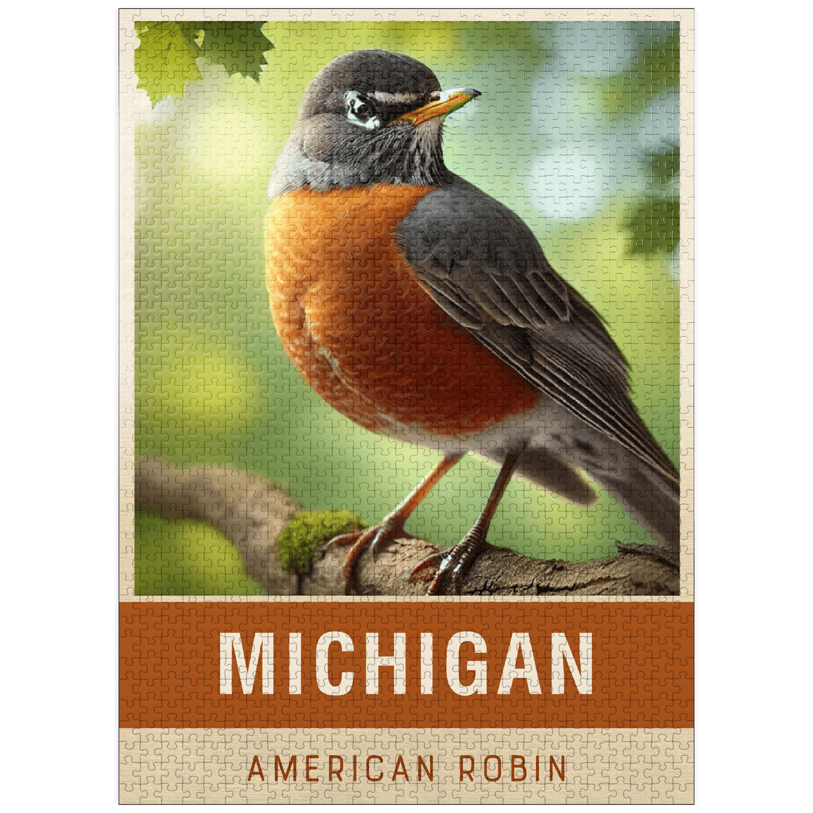 MyPuzzle - State Birds Series: Michigan, American Robin - Premium 1000 ...