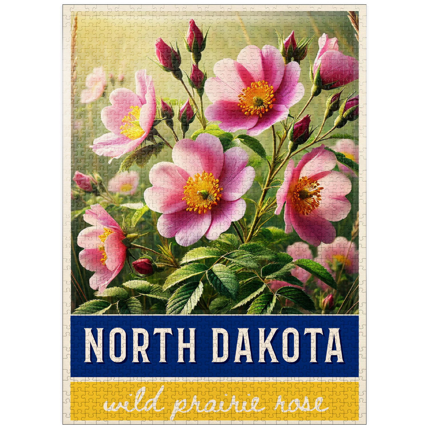 MyPuzzle - State Flowers Series: North Dakota, Wild Prairie Rose ...