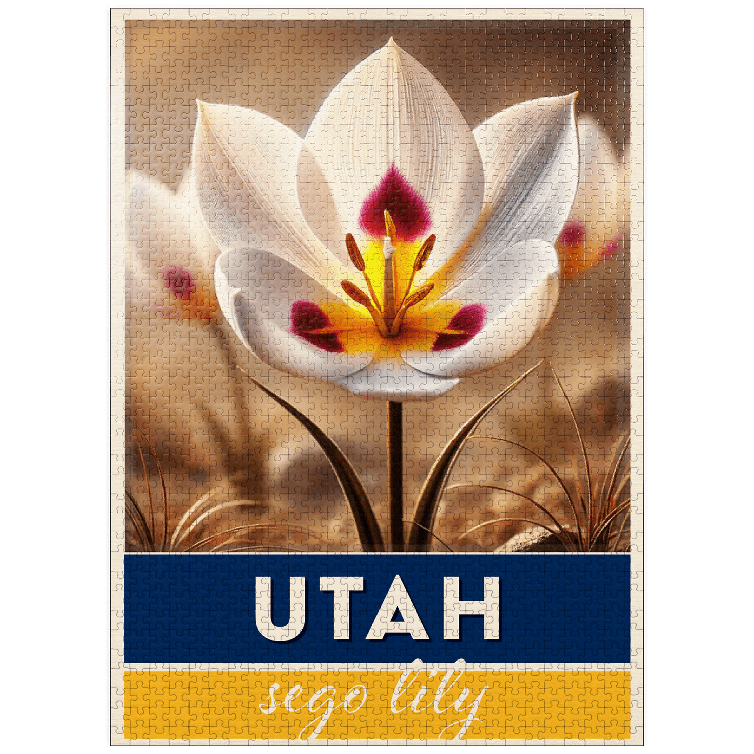 MyPuzzle - State Flowers Series: Utah, Sego Lily - Premium 1000 Piece ...