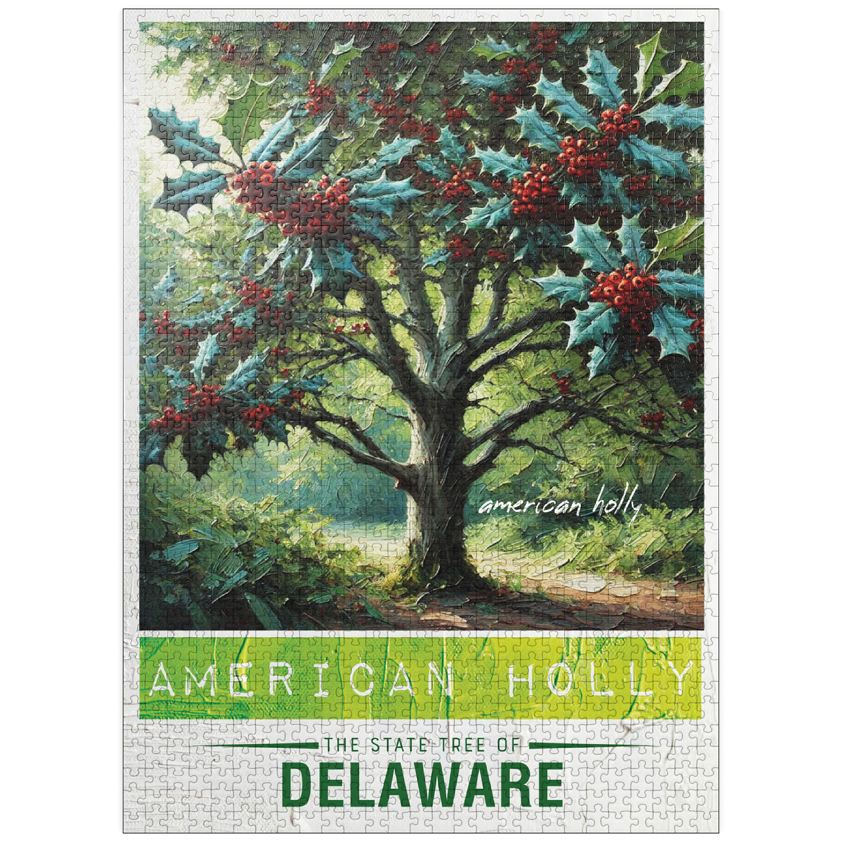 MyPuzzle - State Trees Series: Delaware, American Holly - Premium 1000 ...