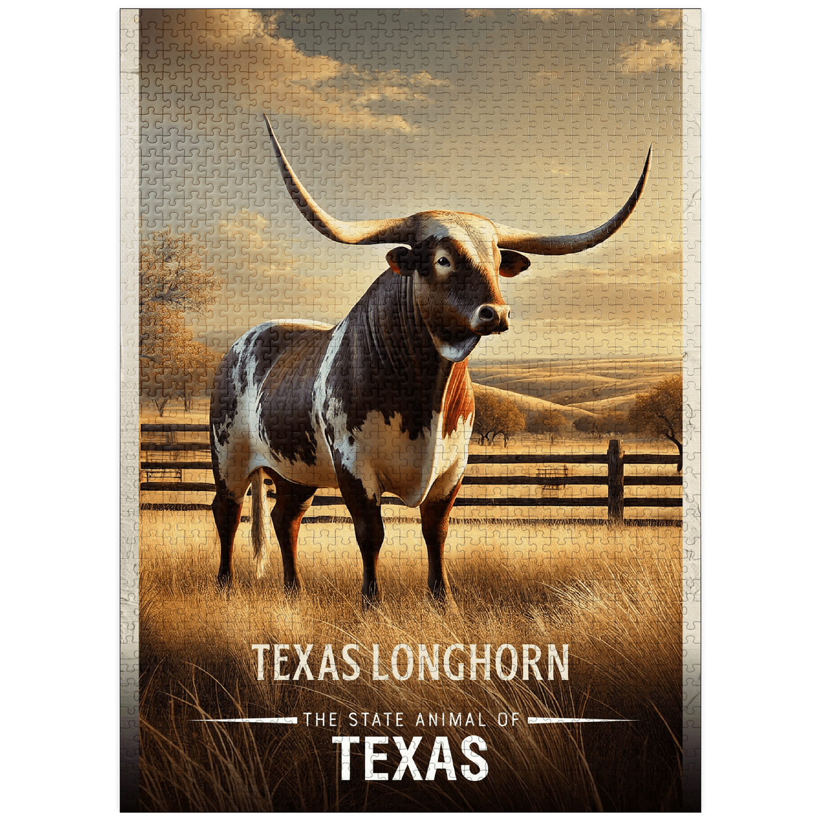 MyPuzzle - Texas, Texas Longhorn: State Animals Series - Premium 1000 ...
