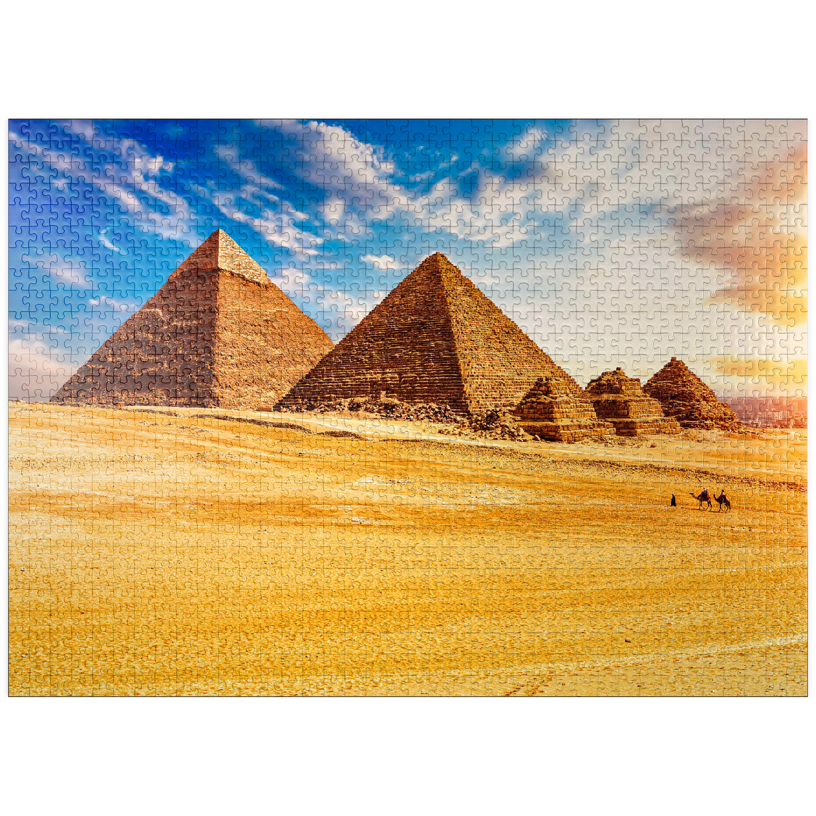 MyPuzzle - The Pyramids In The Sunny Giza Desert Egypt - Premium 1000 ...