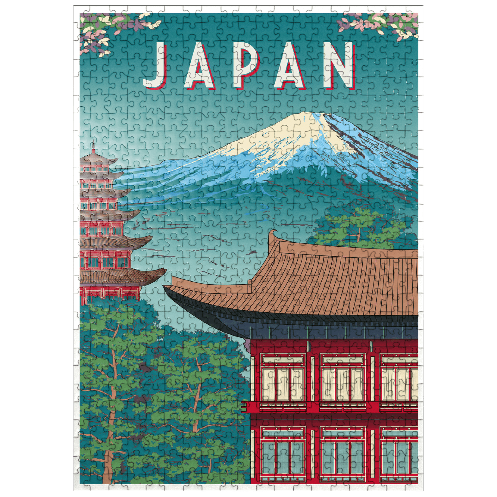 MyPuzzle - Traditional House Japan Art Deco Style Vintage Poster ...