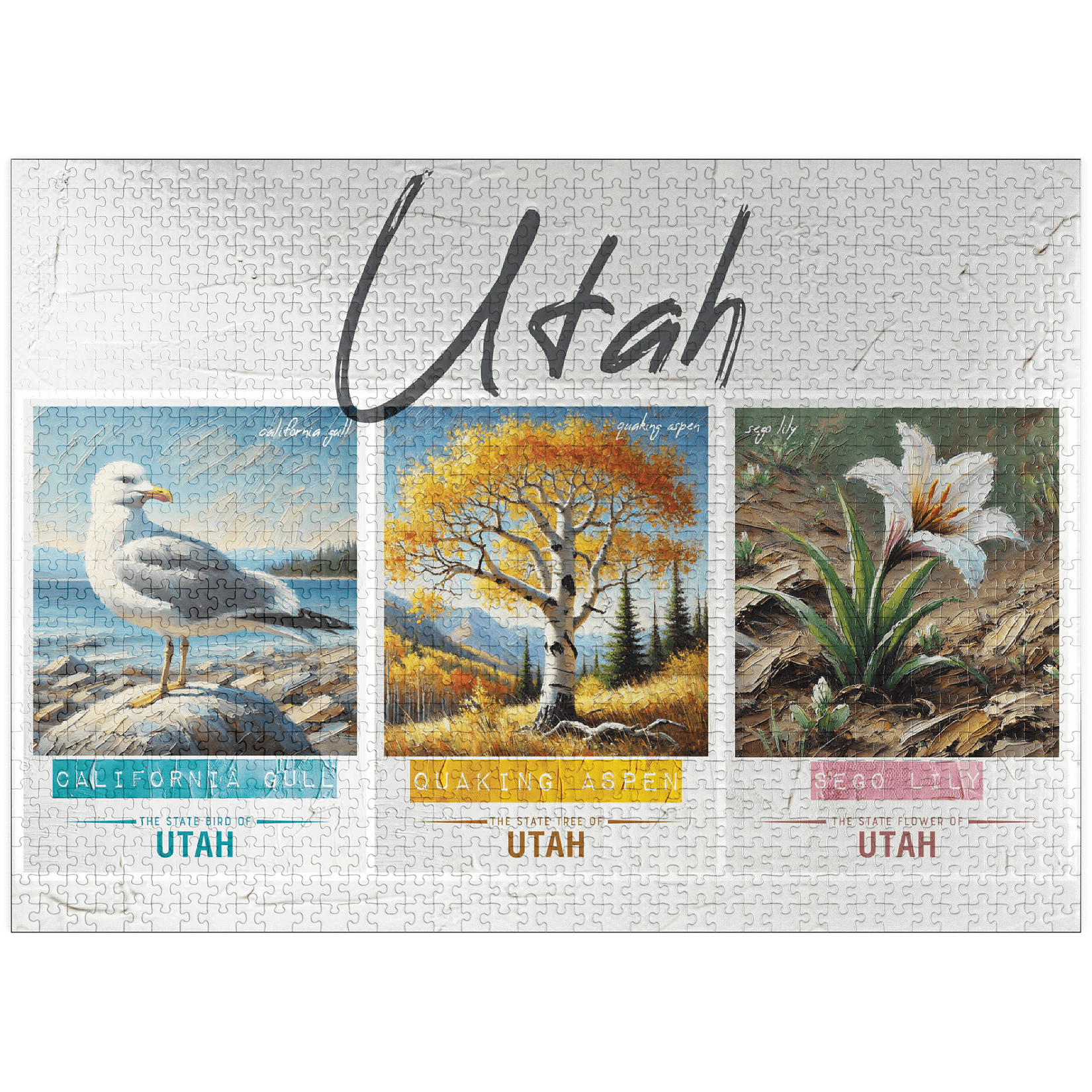 MyPuzzle - Utah: Bird, Tree, Flower- State Symbols Collage Series ...