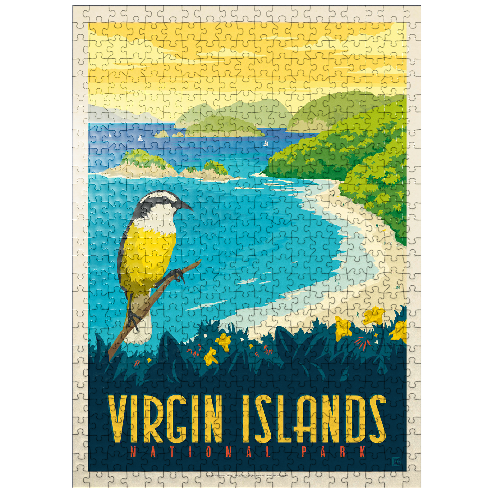 MyPuzzle - Virgin Islands National Park: Trunk Bay, Vintage Poster ...