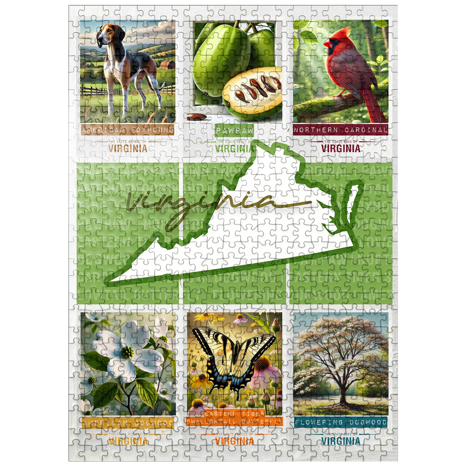 MyPuzzle - Virginia: State Symbols Poster - Premium 500 Piece Jigsaw ...