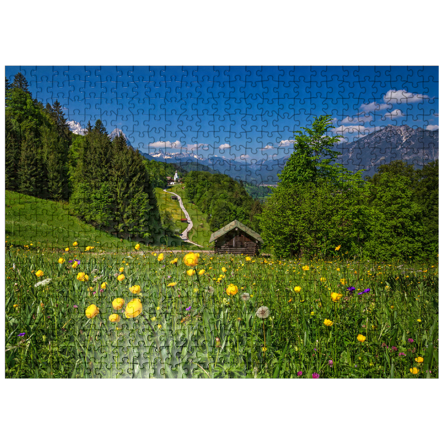 MyPuzzle - Way To Wamberg Against Zugspitze (2962m), Daniel (2340m) In ...