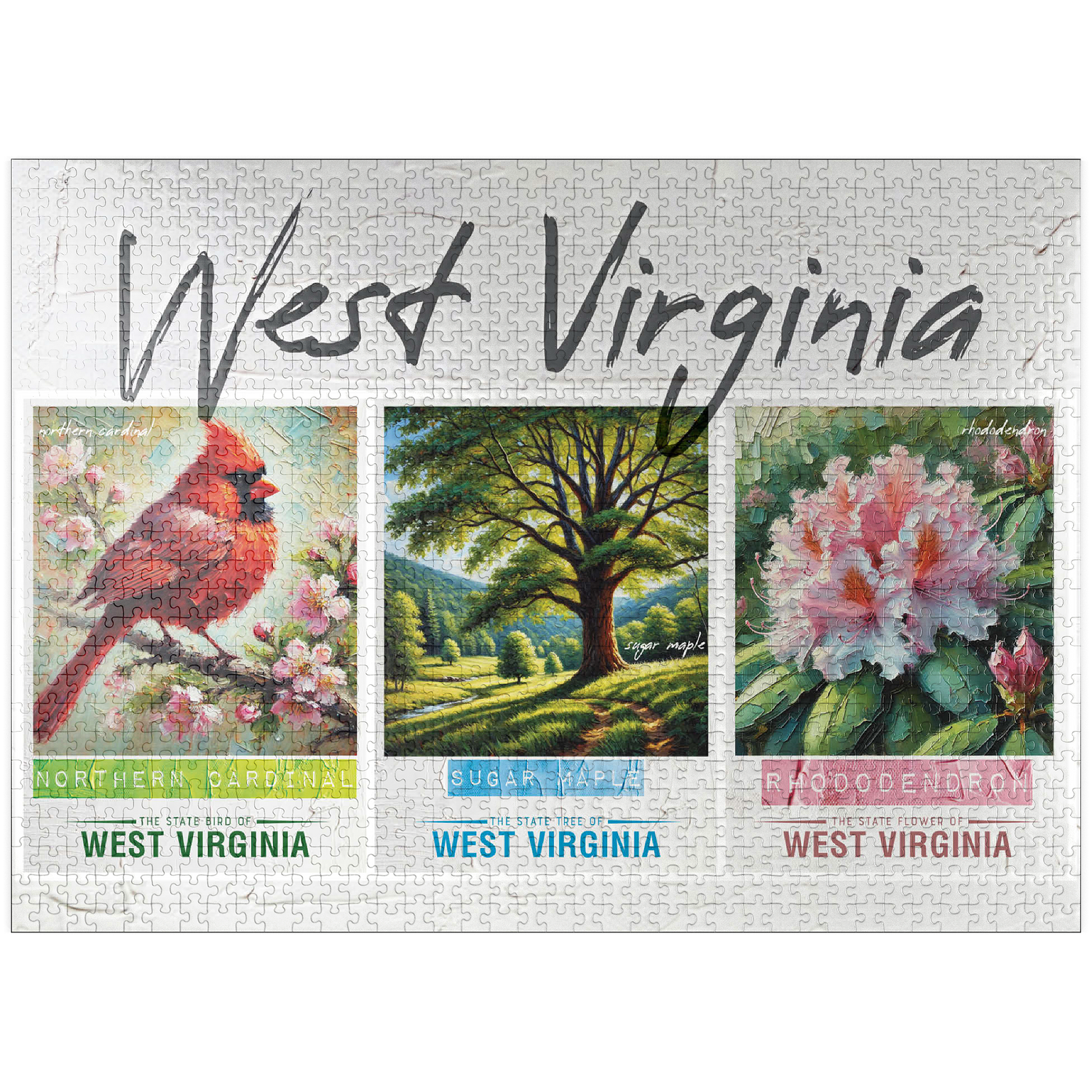MyPuzzle - West Virginia: Bird, Tree, Flower- State Symbols Collage ...