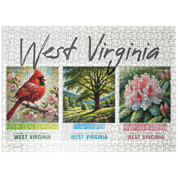 MyPuzzle - West Virginia: Bird, Tree, Flower- State Symbols Collage ...