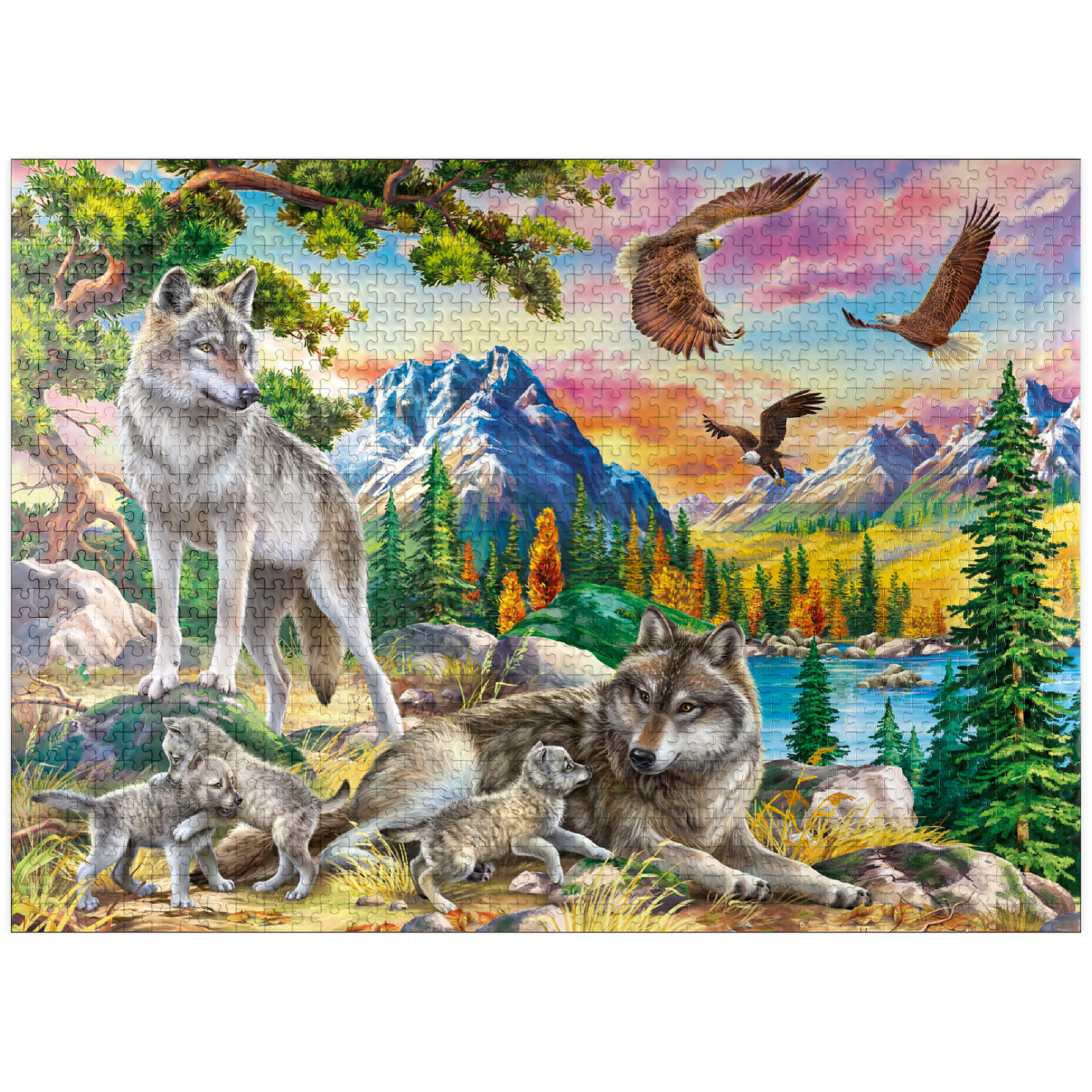 MyPuzzle - Wolves And Eagles - Premium 1000 Piece Jigsaw Puzzle for ...