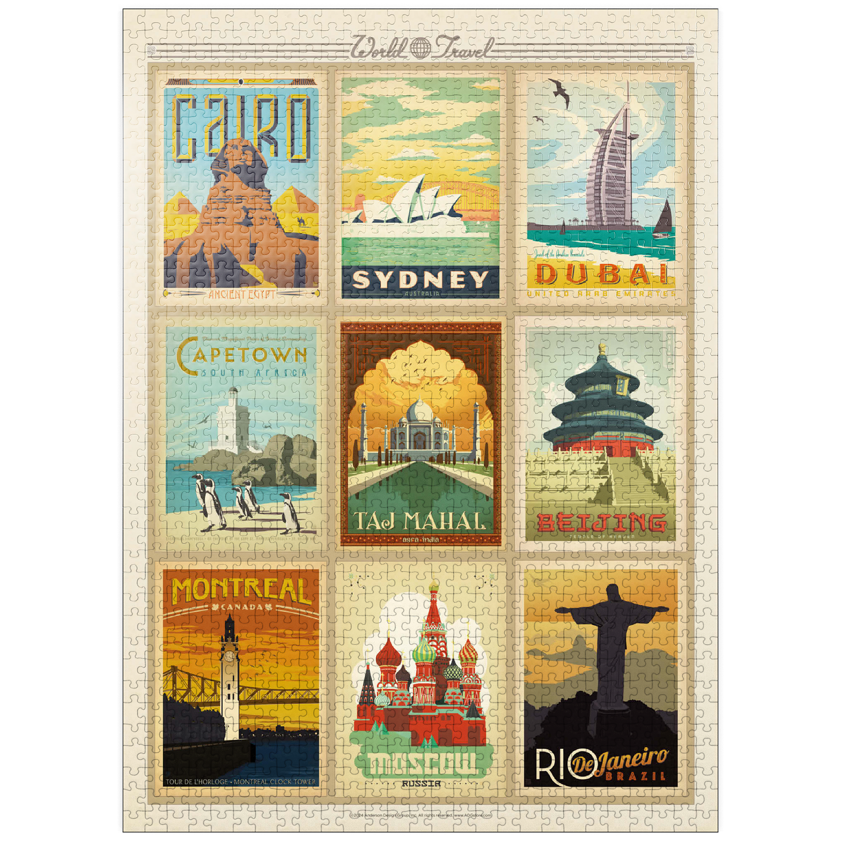 MyPuzzle - World Travel: Multi-Image Print - Edition 2, Vintage Poster ...