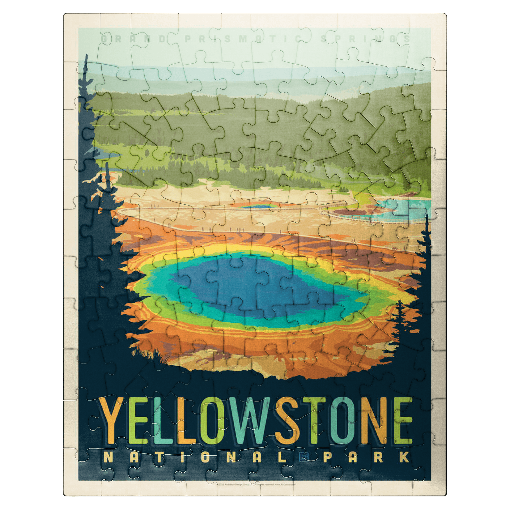 MyPuzzle - Yellowstone National Park: Grand Prismatic Springs, Vintage ...