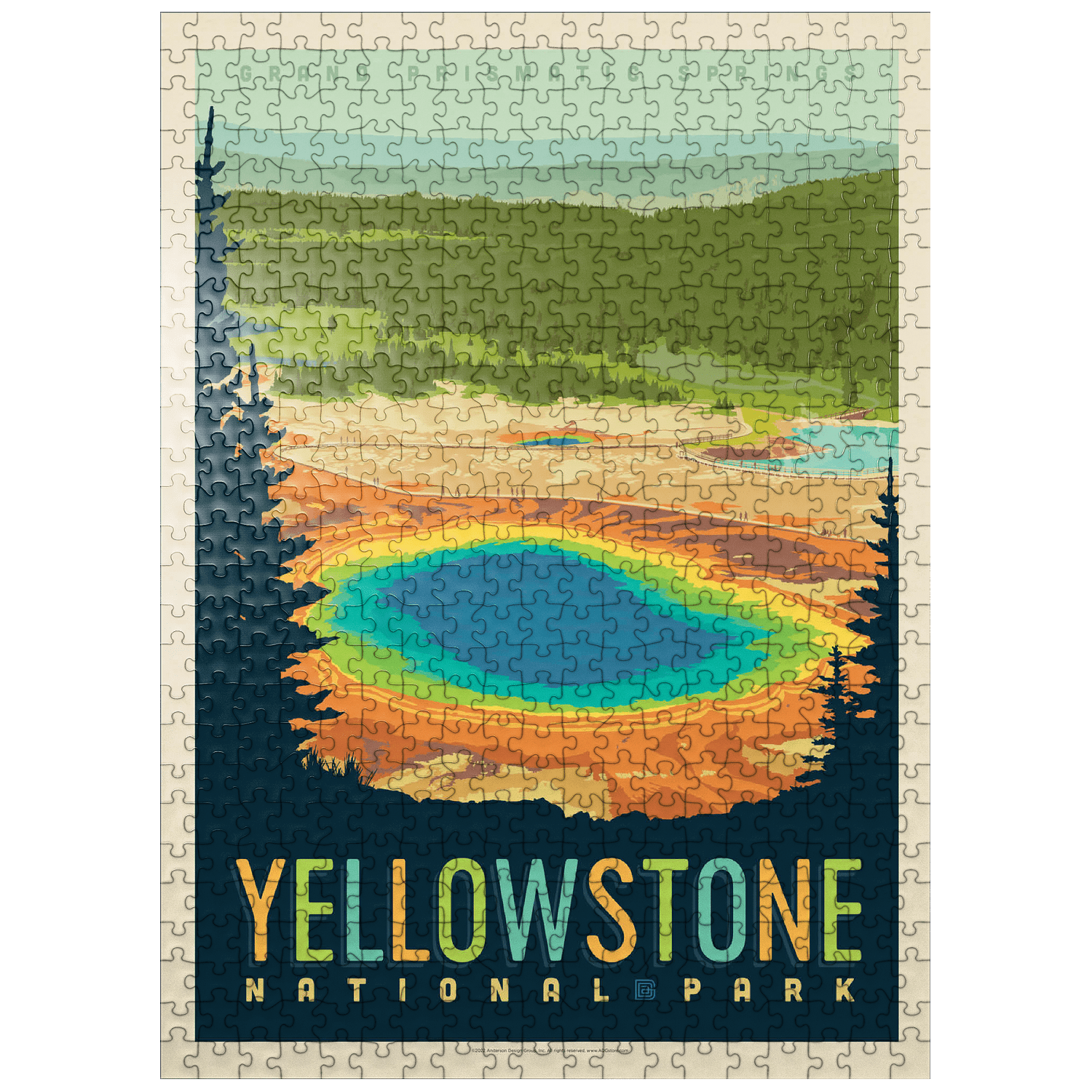 MyPuzzle - Yellowstone National Park: Grand Prismatic Springs, Vintage ...