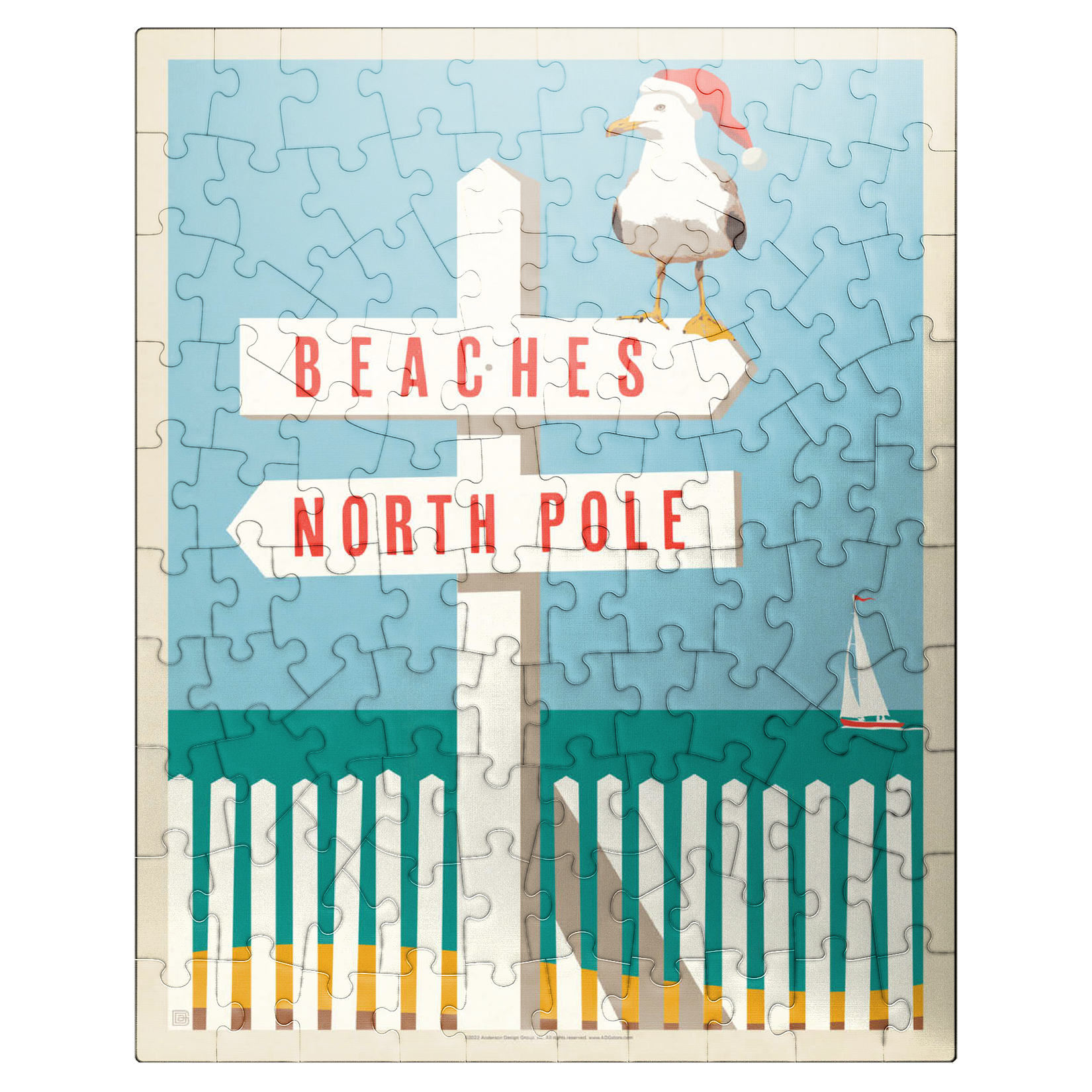 MyPuzzle - Beaches/North Pole, Vintage Poster - Premium 100 Piece ...